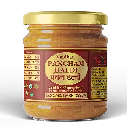 Vaidban Pancham Haldi (Organic Haldi Powder)- Immunity Booster, Anti ...