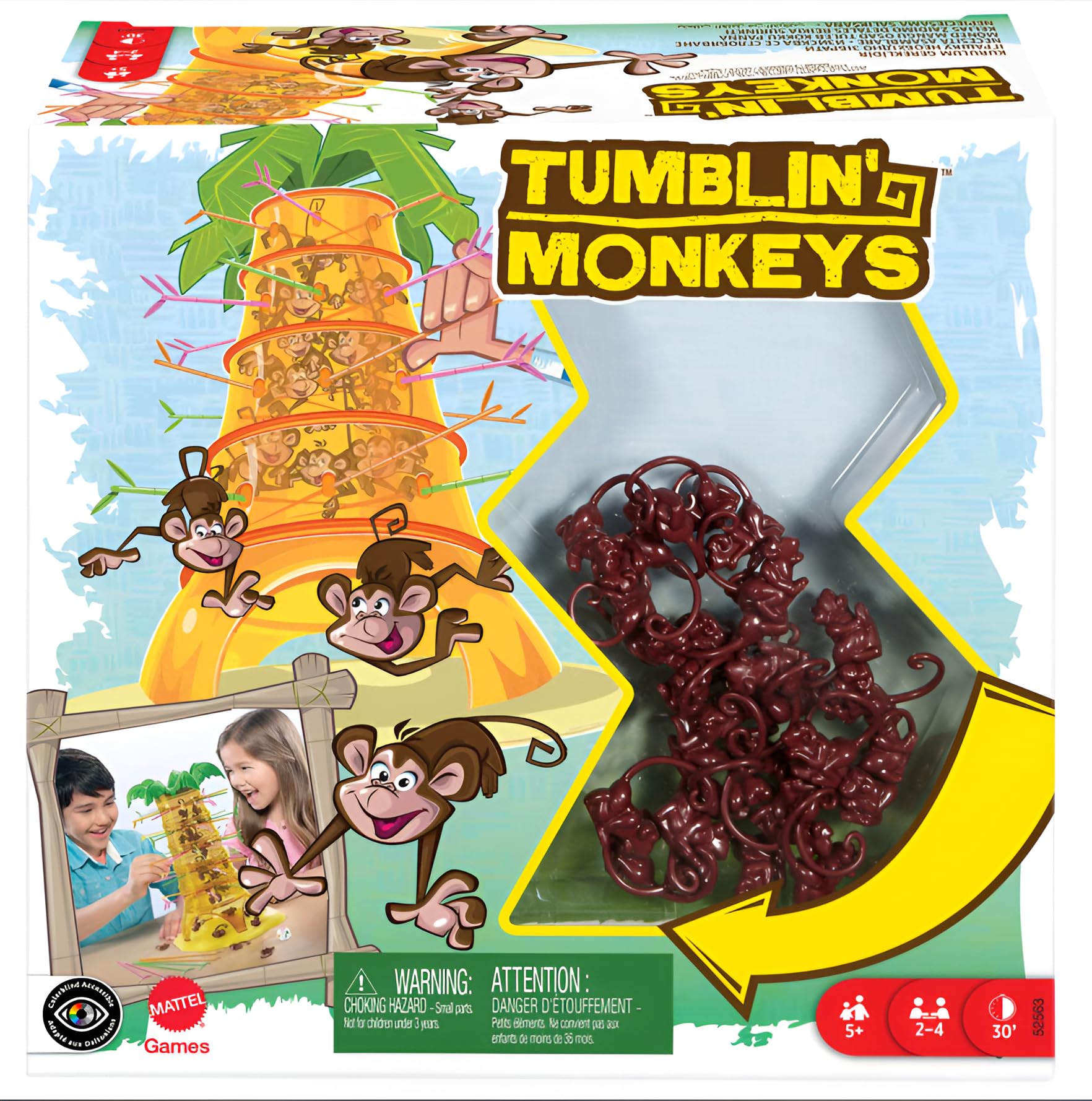 Tumblin’ Monkeys Kids Game with Monkey Game Pieces, Sticks and Game ...