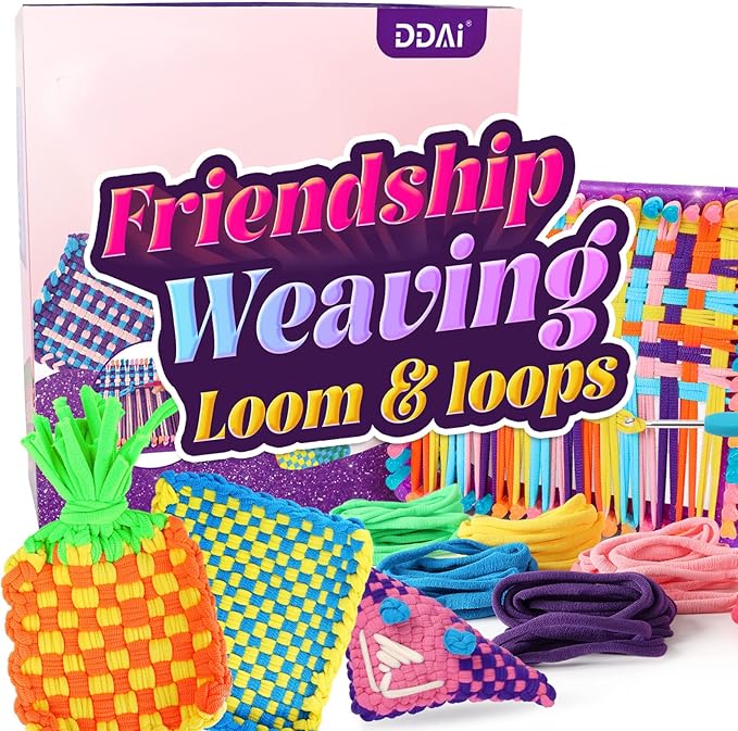 Amazon.com: DDAI Weaving Loom Kit Crafts for Kids and Adults ...