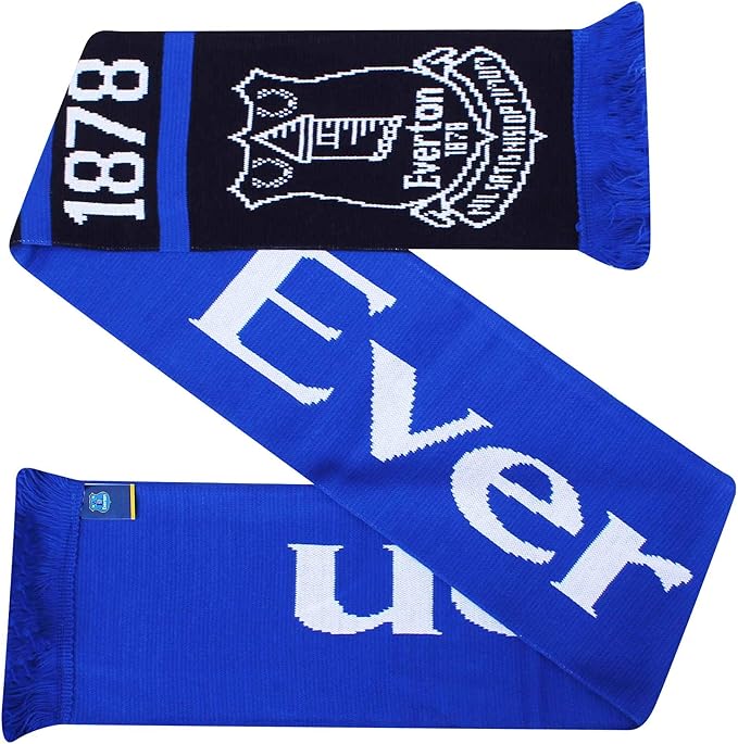 Everton Official FC Football Crest Fans Scarf (100% Acrylic) : Amazon ...