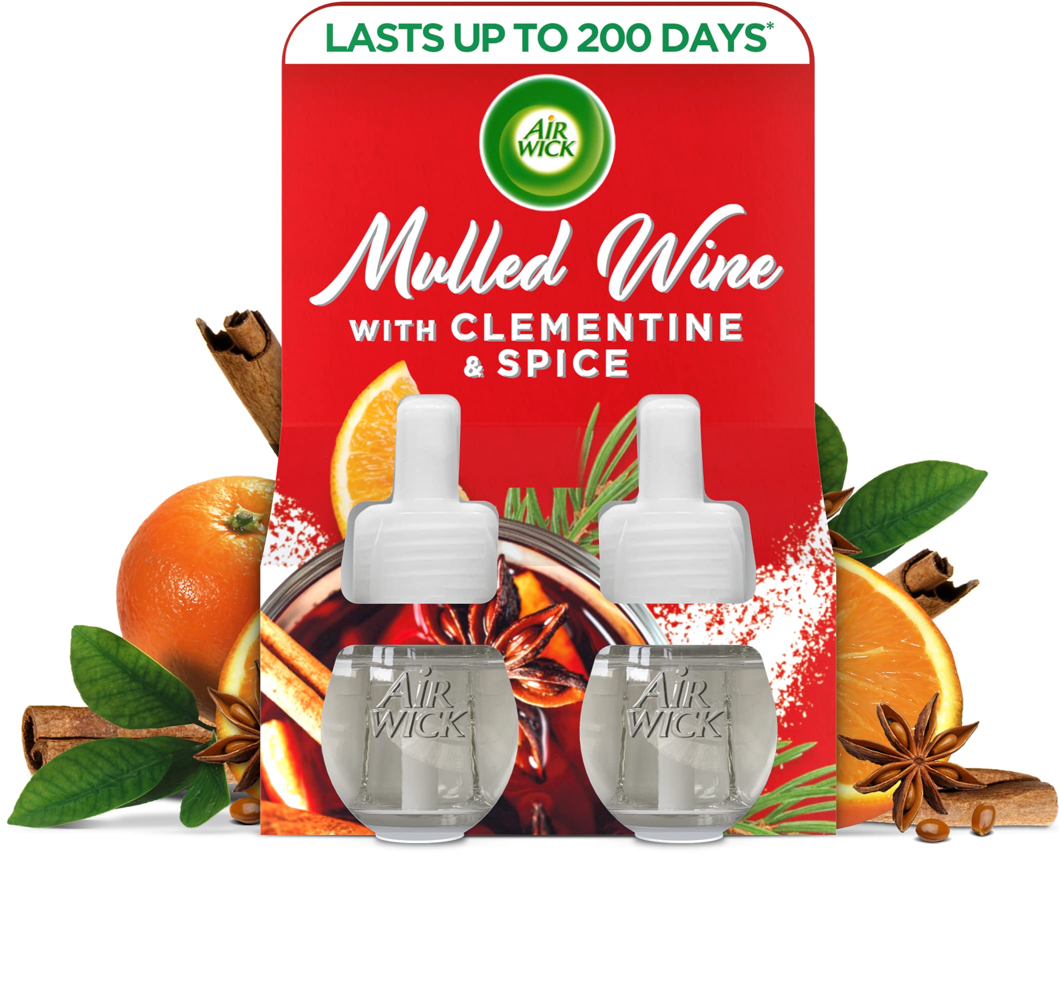 Air Wick Plug in Diffuser Twin Refill, Mulled Wine, Pack 2 x 19ml, Long ...