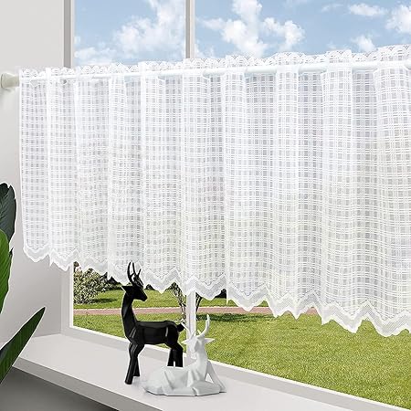 Alan Symonds Seaside Eyelet Top Voile Cafe Curtain Panel (59" x 18 ...