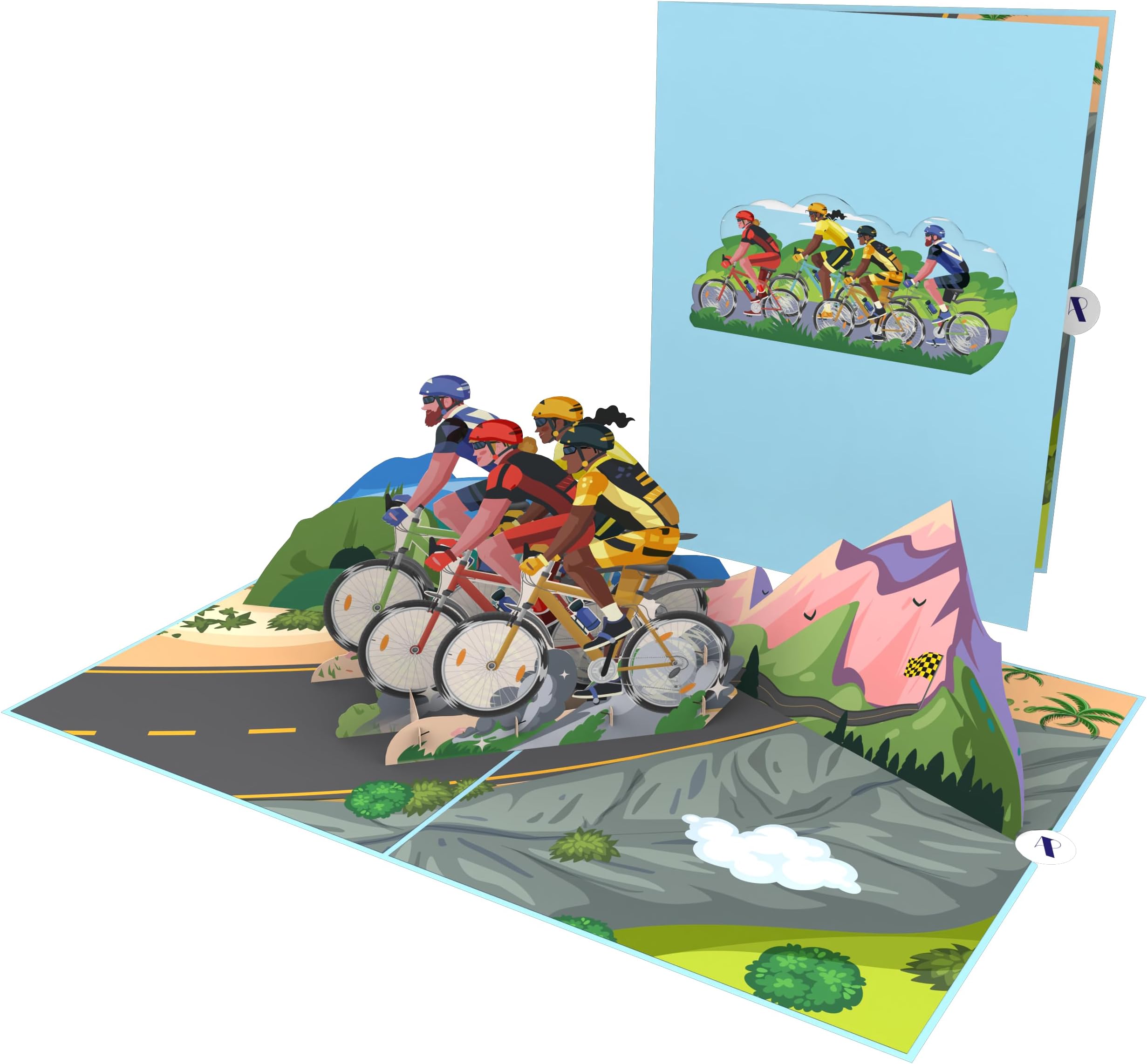 Amazon.com: Rykamia Cyclist Pop Up Card - All Occasion, Cyclist ...