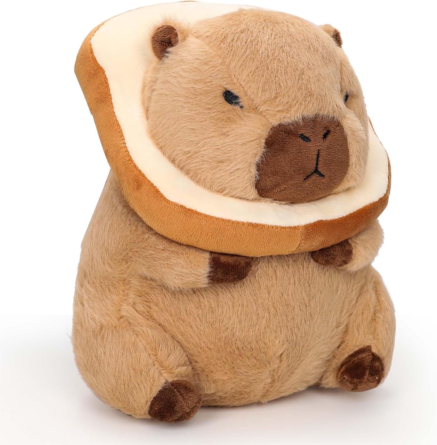 Amazon.com: Cute Capybara Plush Toy with Toast Headwear - Soft Capybara ...