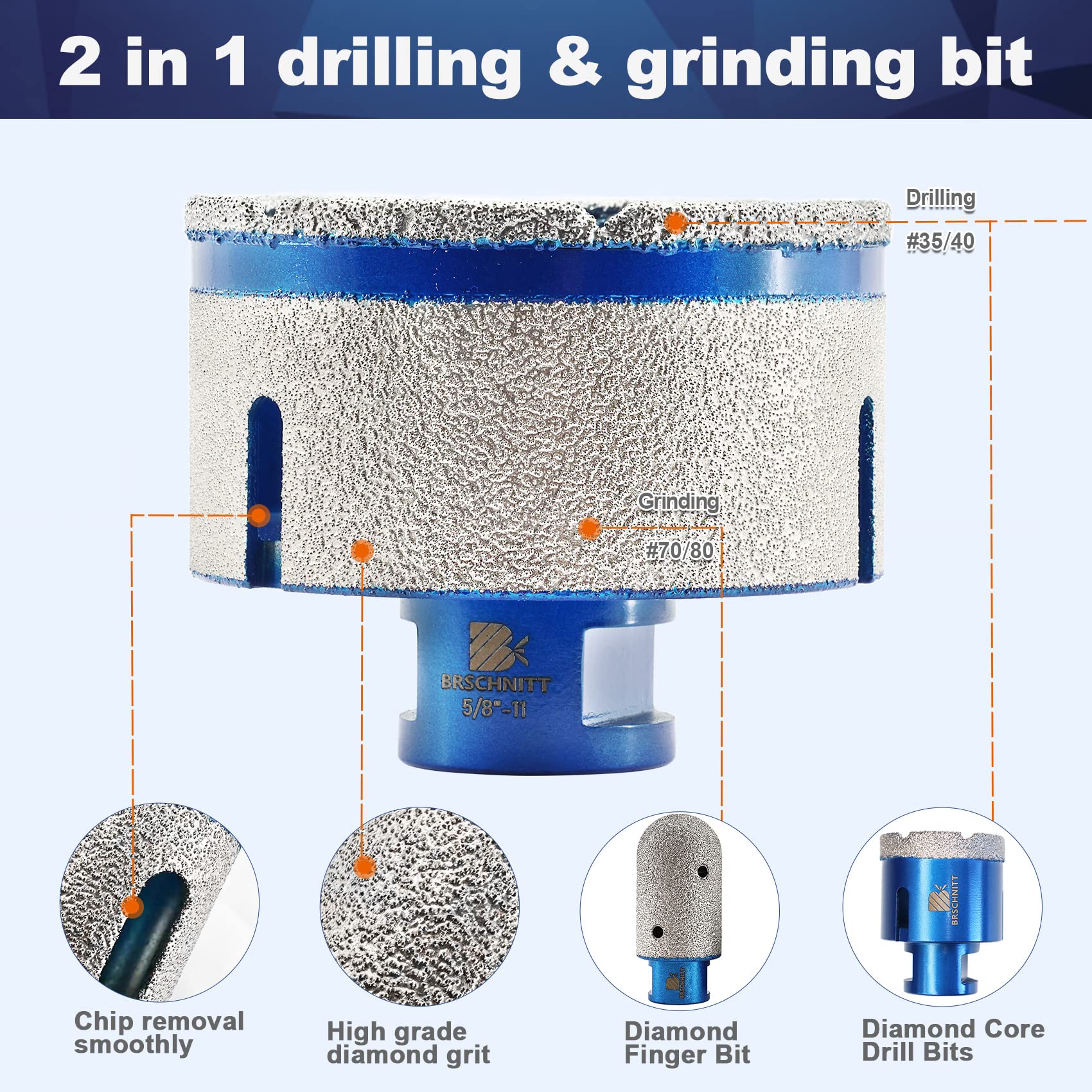 Snapklik.com : Diamond Core Drill Bit - BRSCHNITT Diamond Finger ...
