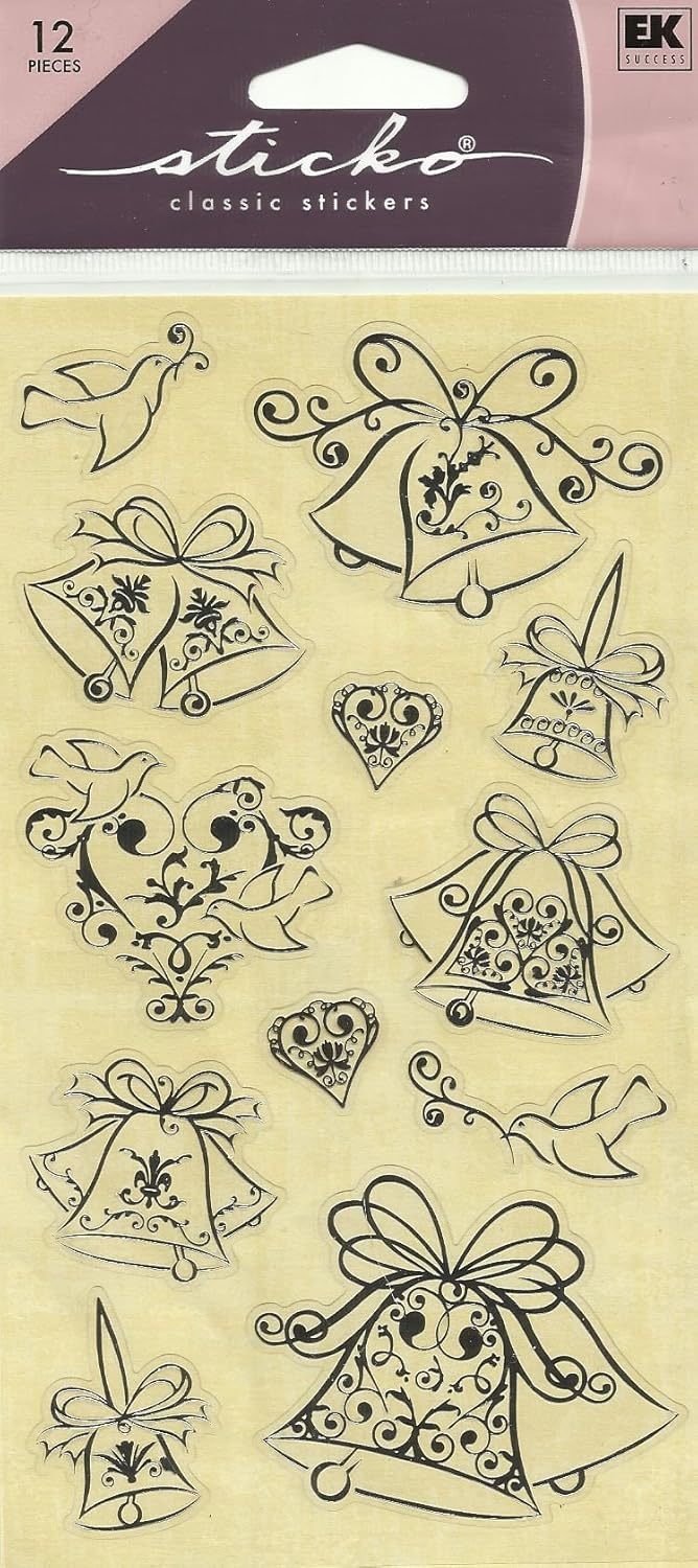 Amazon.com : WEDDING BELLS STICKERS BY EK (1 SHEET) : Arts, Crafts & Sewing