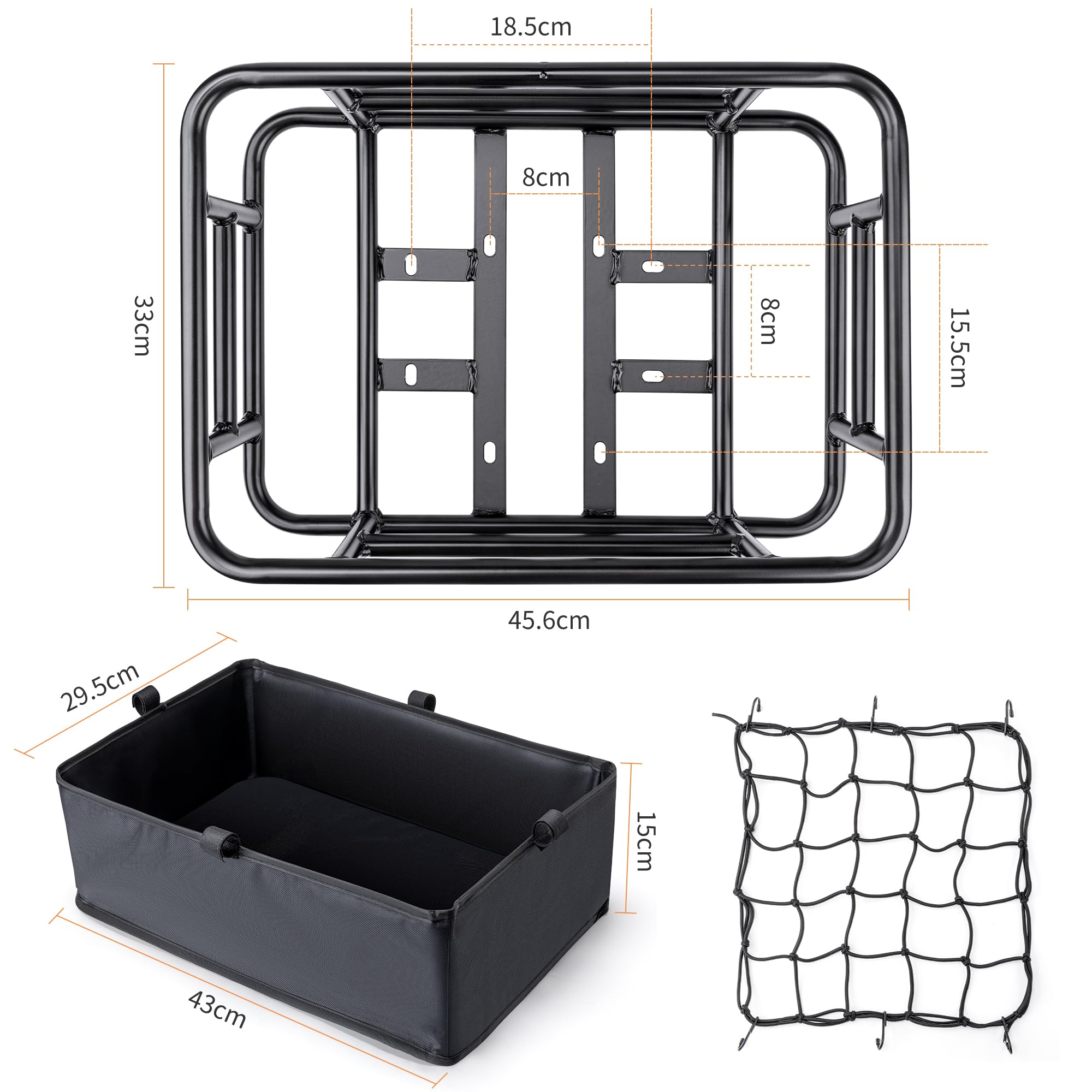 Snapklik.com : CXWXC Rear Bike Basket - Large Bicycle Rear Basket