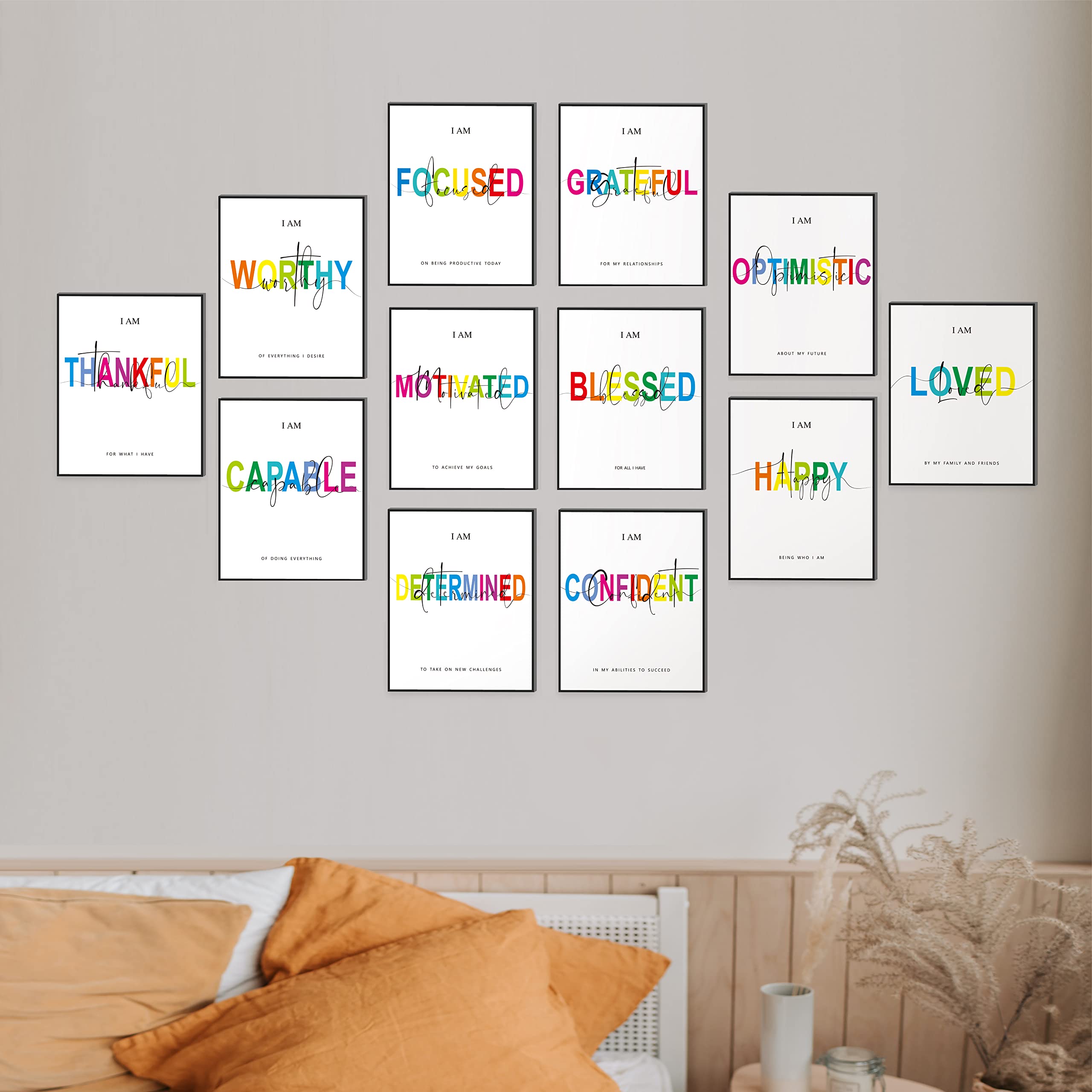 12 PCS Inspirational Wall Art, Minimalist Motivational Quotes Mindset ...