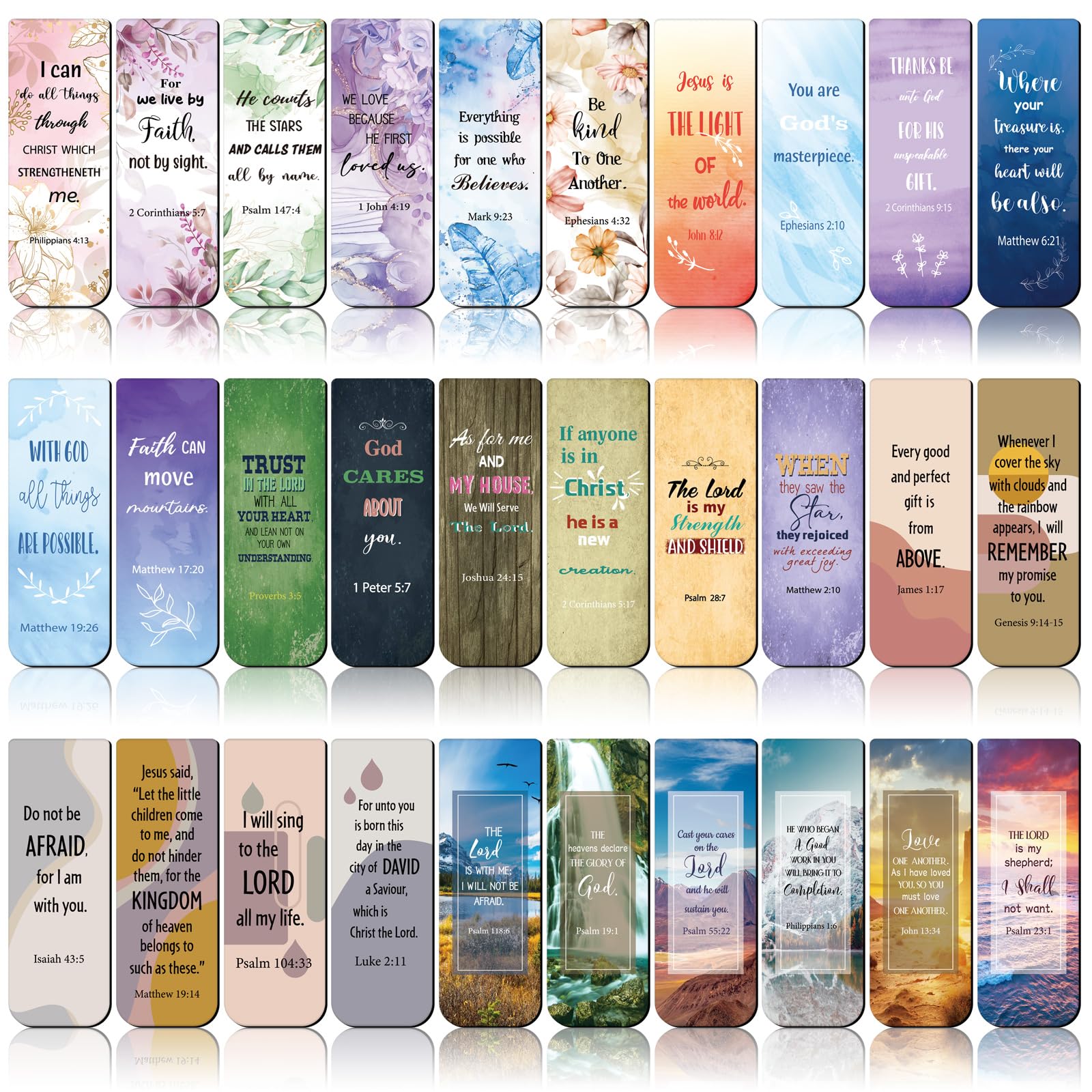 Snapklik.com : Chinco 30 Pcs Christian Bookmarks Magnetic Bible Verse ...