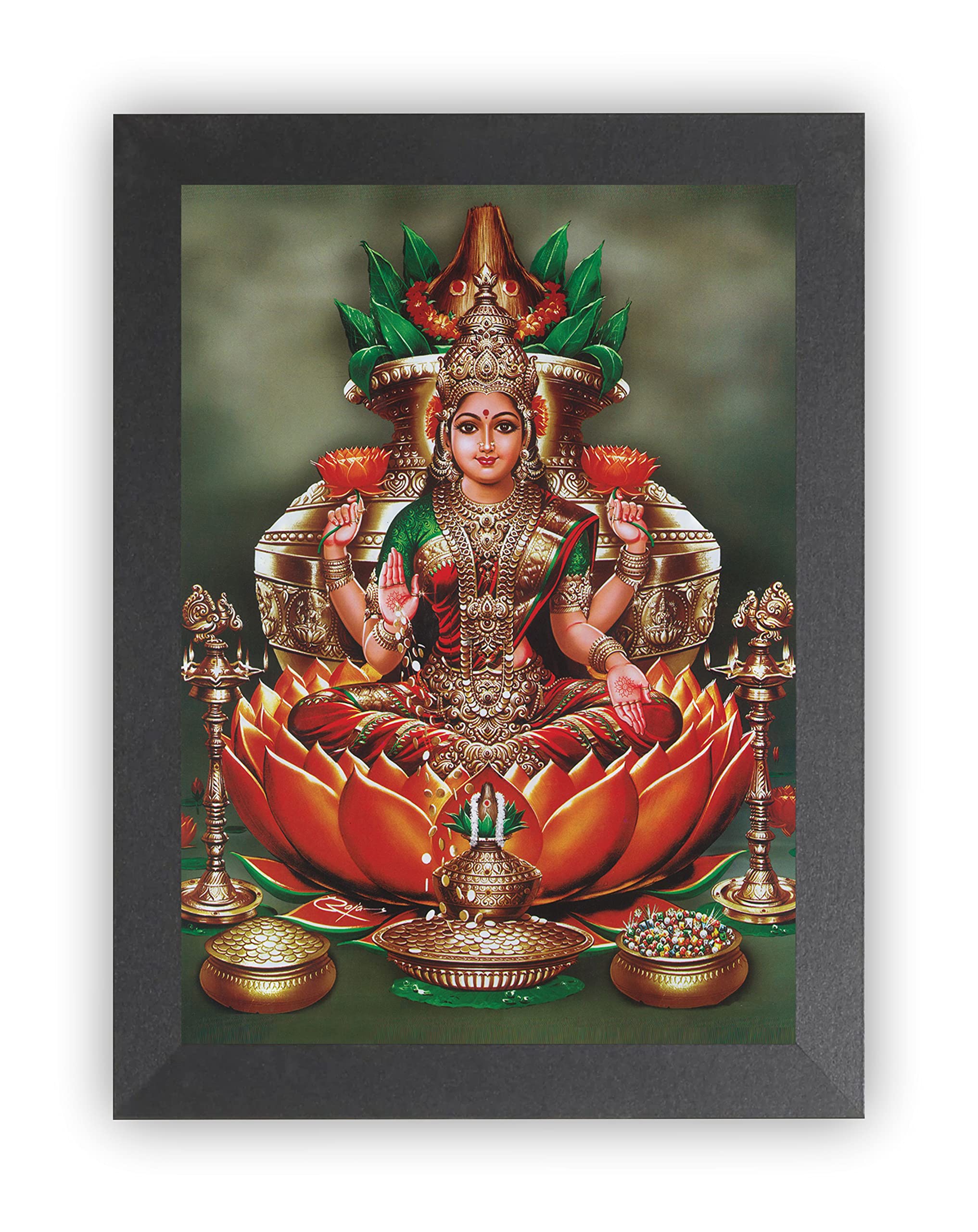 Goddess Lakshmi Ganesh Hd Photo Frame Laxmi Mata Painting Wall ...