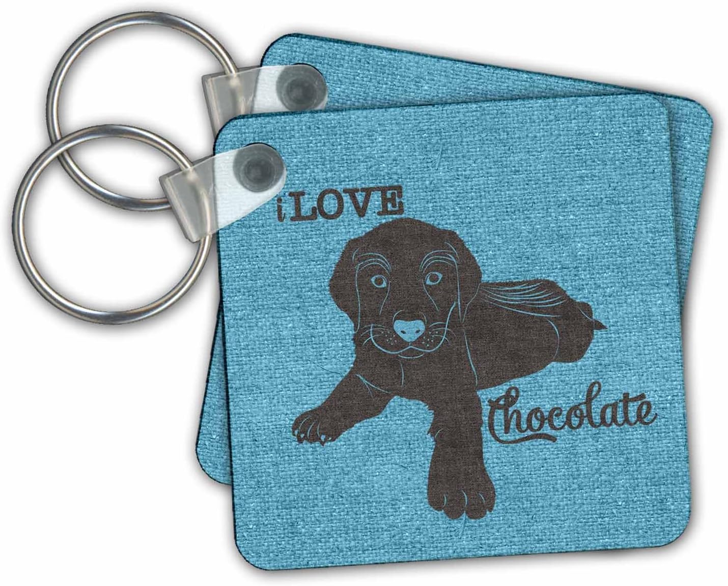 Amazon.com: I LOVE Chocolate Labrador Retriever Puppy Dog on Blue - Key ...