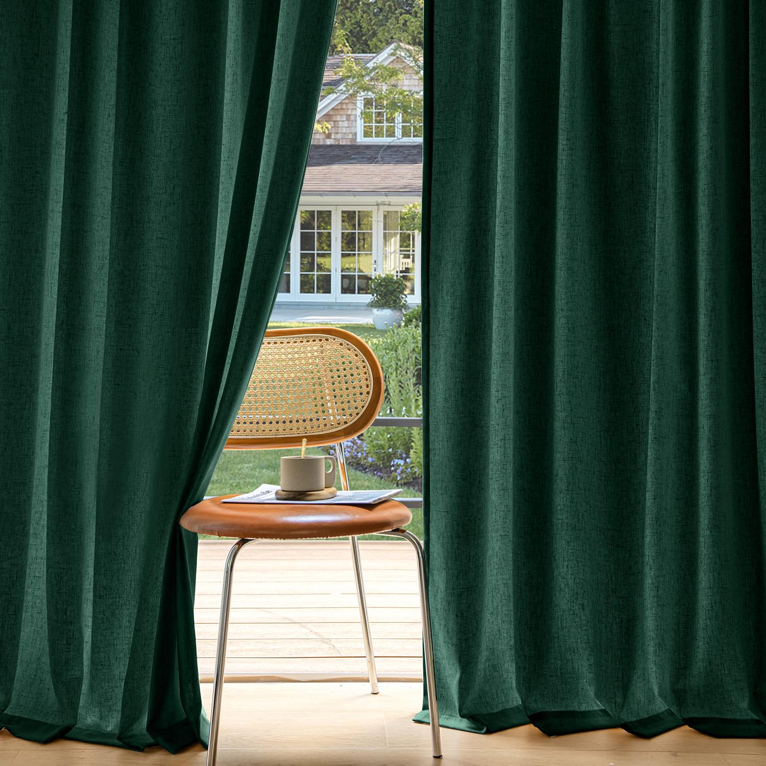 Amazon.com: MIULEE Non-See-Through Privacy Linen Curtains 2 Panels ...