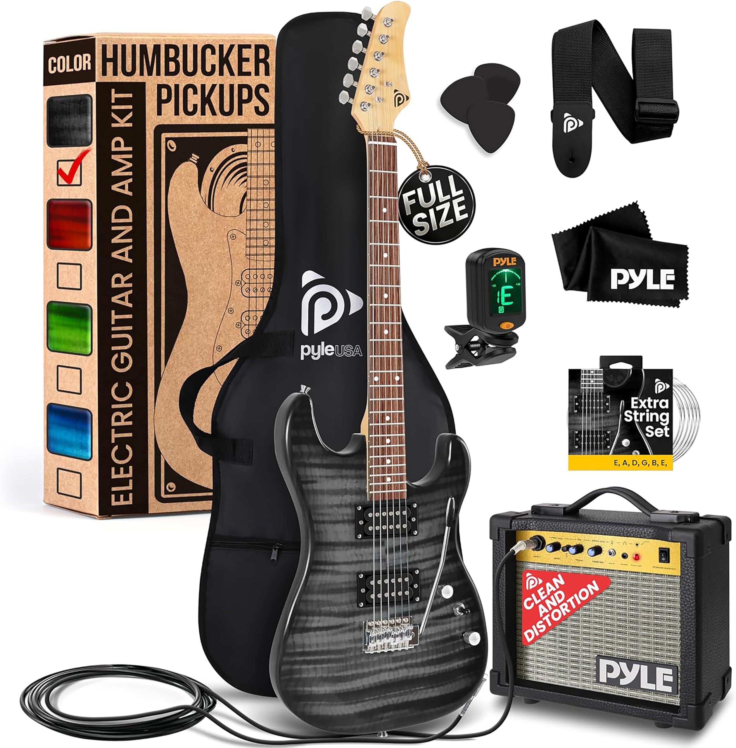 Pyle Electric Guitar, Complete- Electric Guitar Set, Full Size Guitar ...