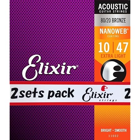Amazon.com: Elixir Strings Phosphor Bronze Acoustic Guitar Strings w ...