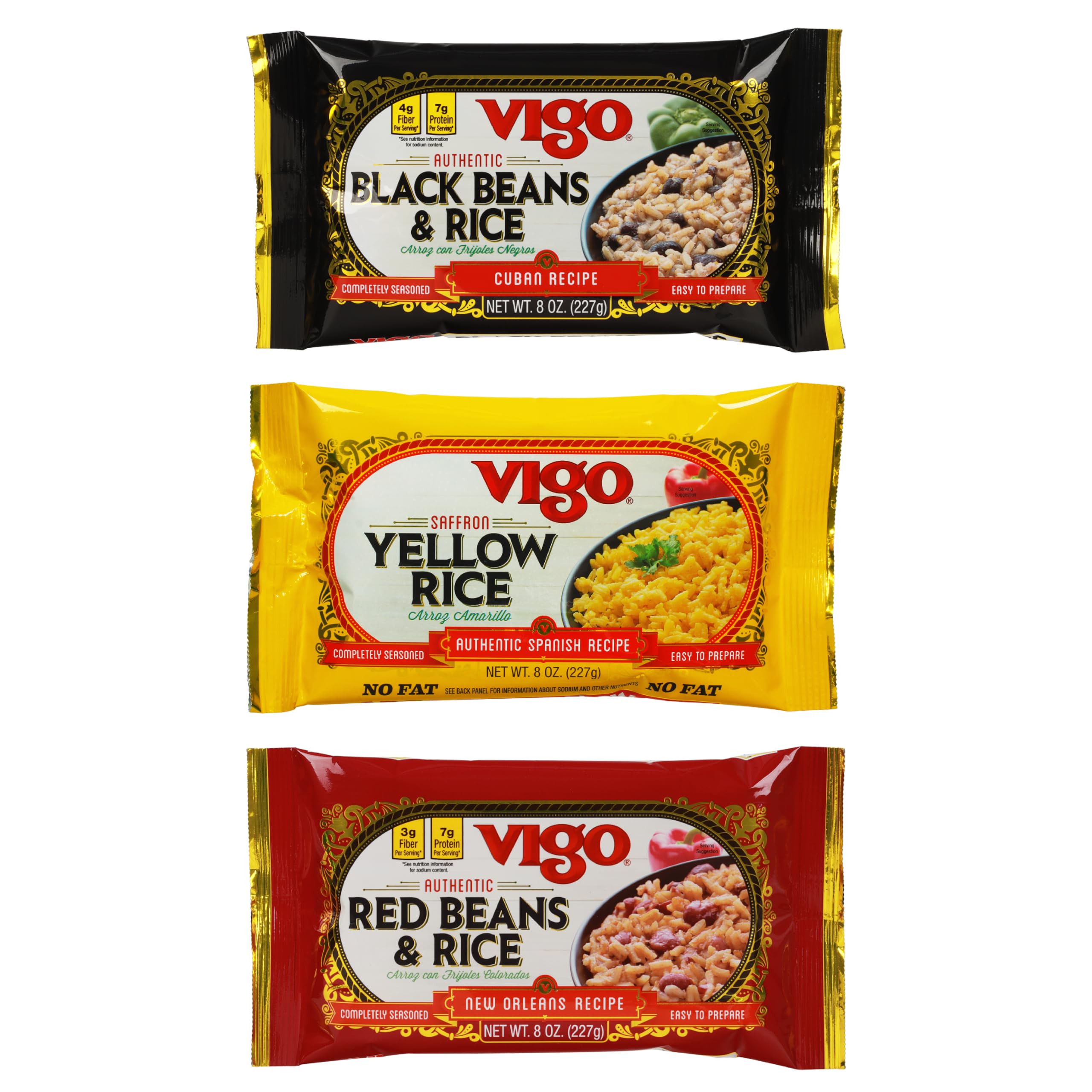 Amazon.com : Vigo Authentic Rice Variety Pack, Low Fat, 8oz Pack of 3 ...