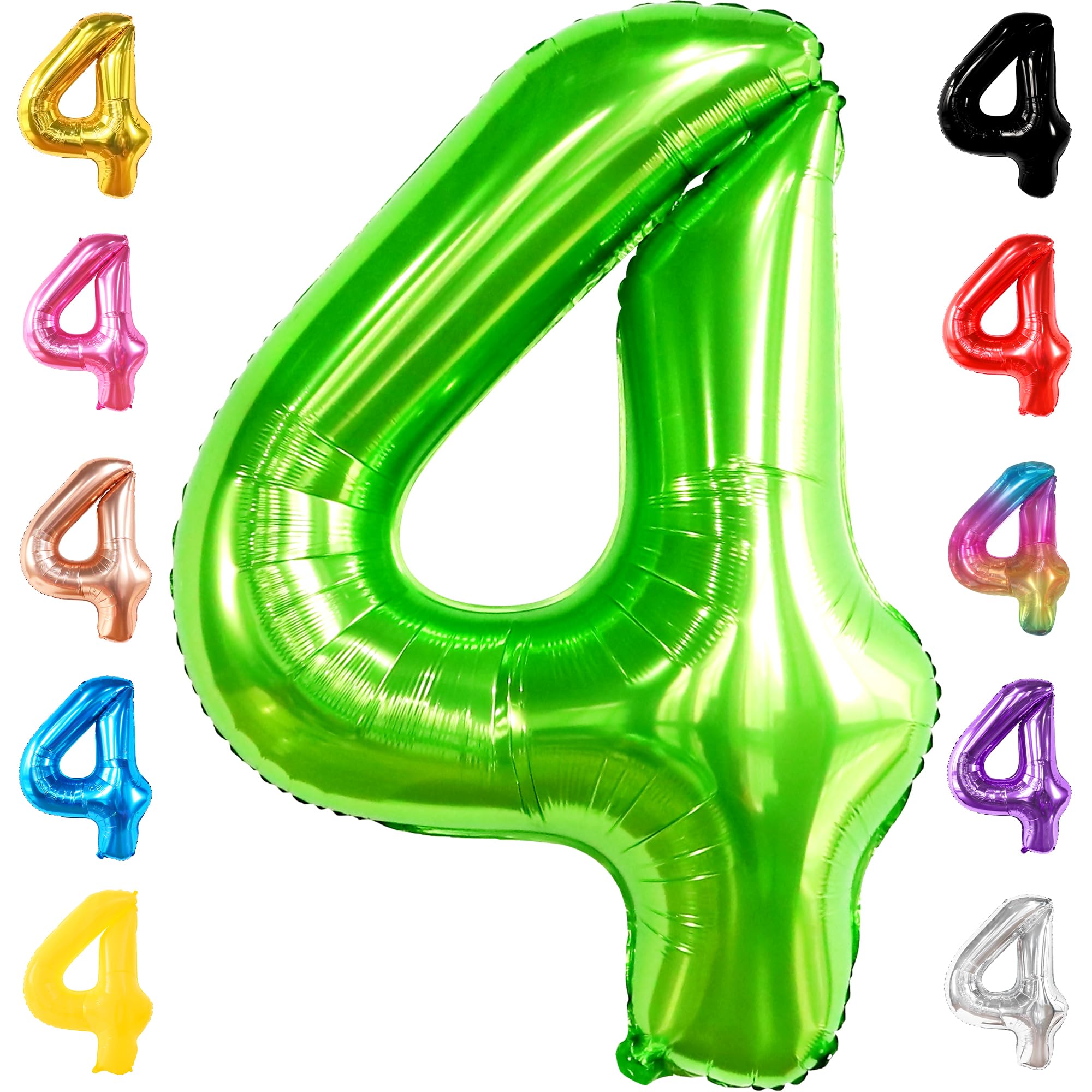 Snapklik.com : Light Green Number 4 Balloons - 40 Inch Green 4 Balloon ...