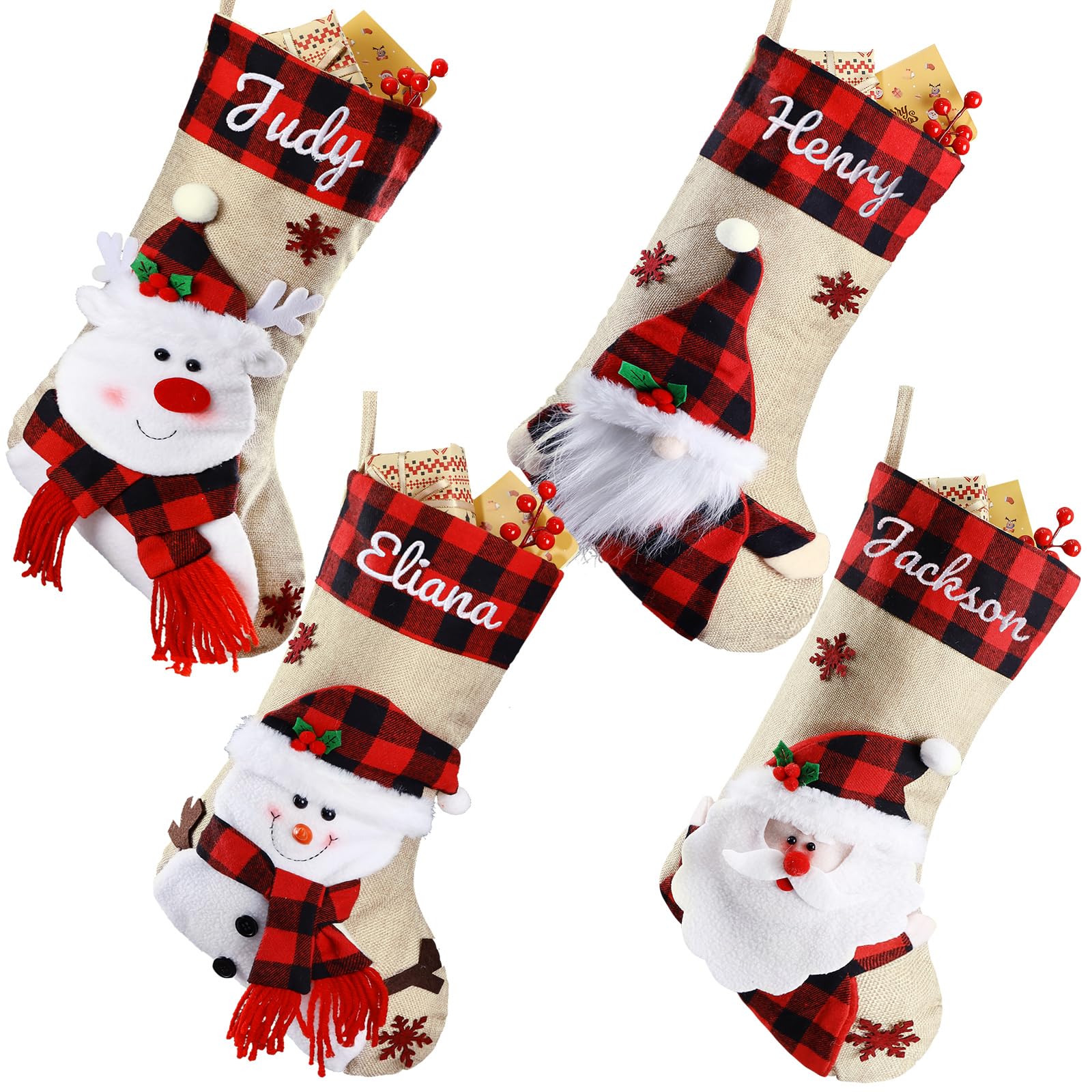 Bemaystar Personalized Christmas Stockings - 18'' Custom Christmas ...