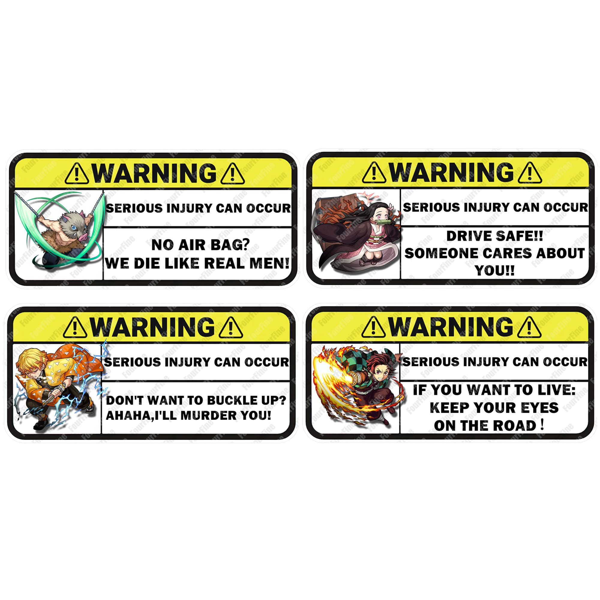 Buy FourFine 4 PCS Anime Car Decals and Stickers Automotive Accessories ...