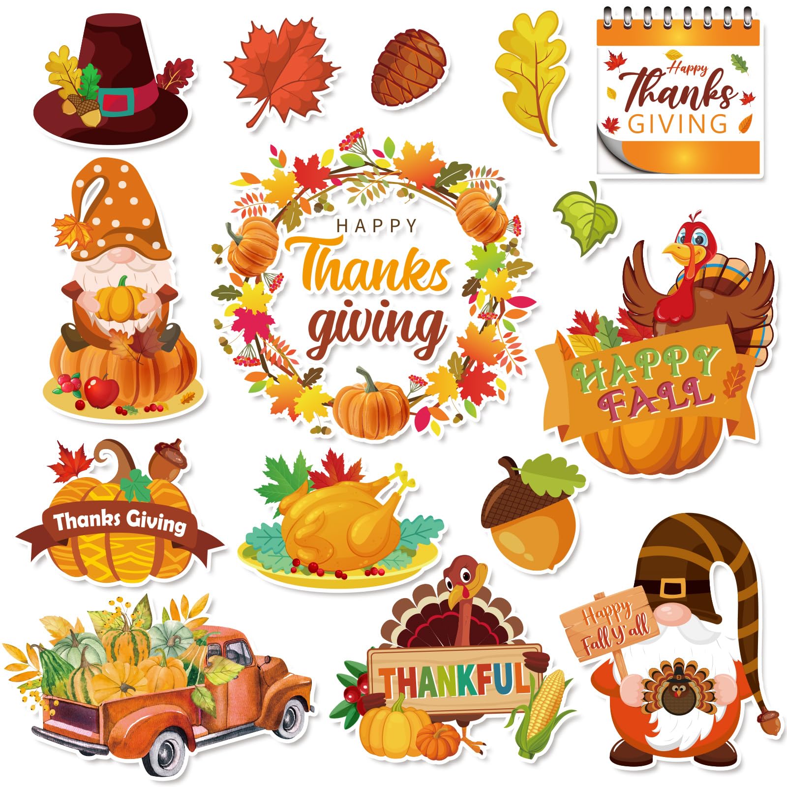 Amazon.com: Whaline 15Pcs Thanksgiving Fridge Magnets Truck Pumpkin ...