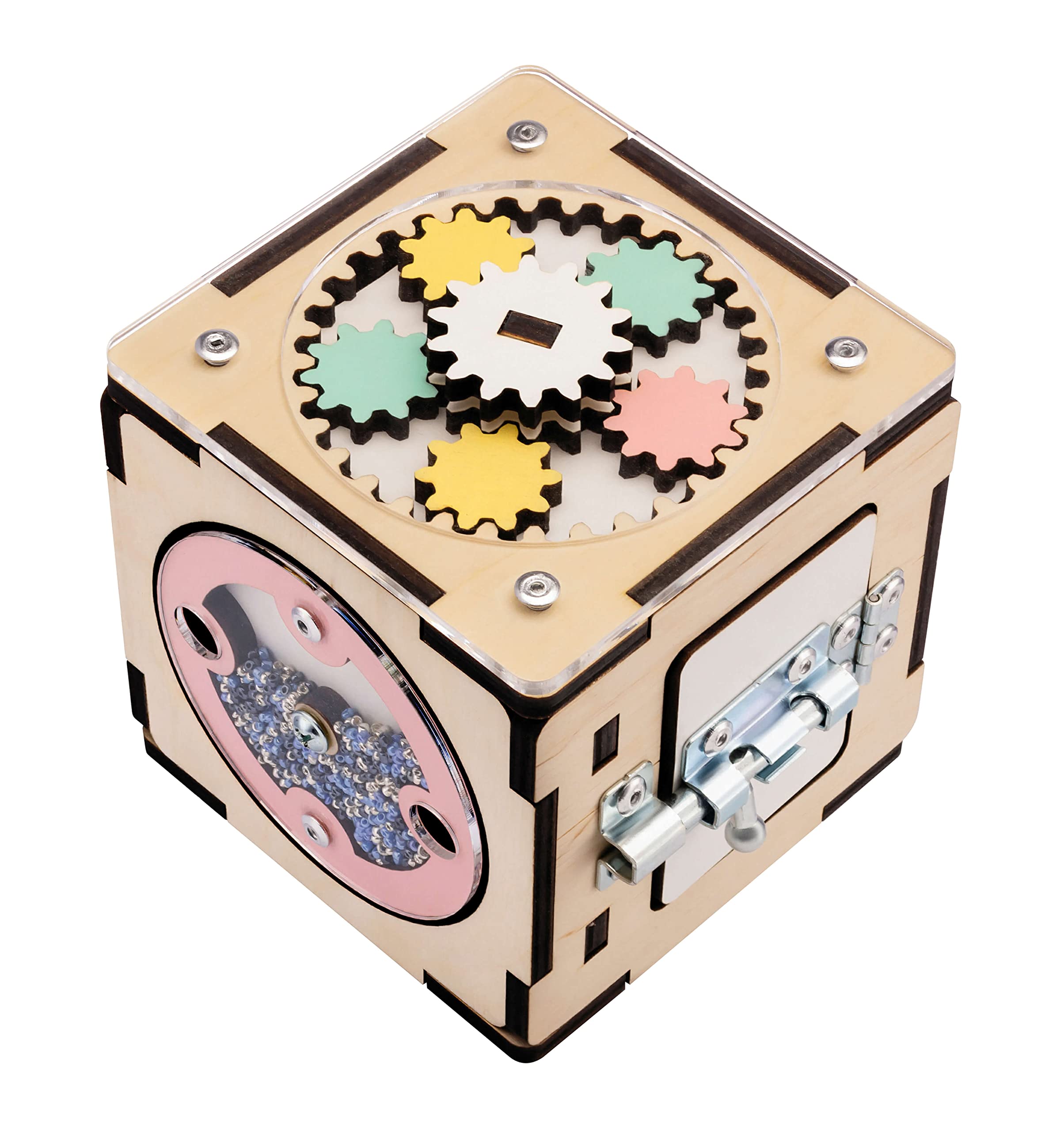 BusyKids Wooden Montessori Busy Cube Activity Cube Fidget Toys for Kids ...
