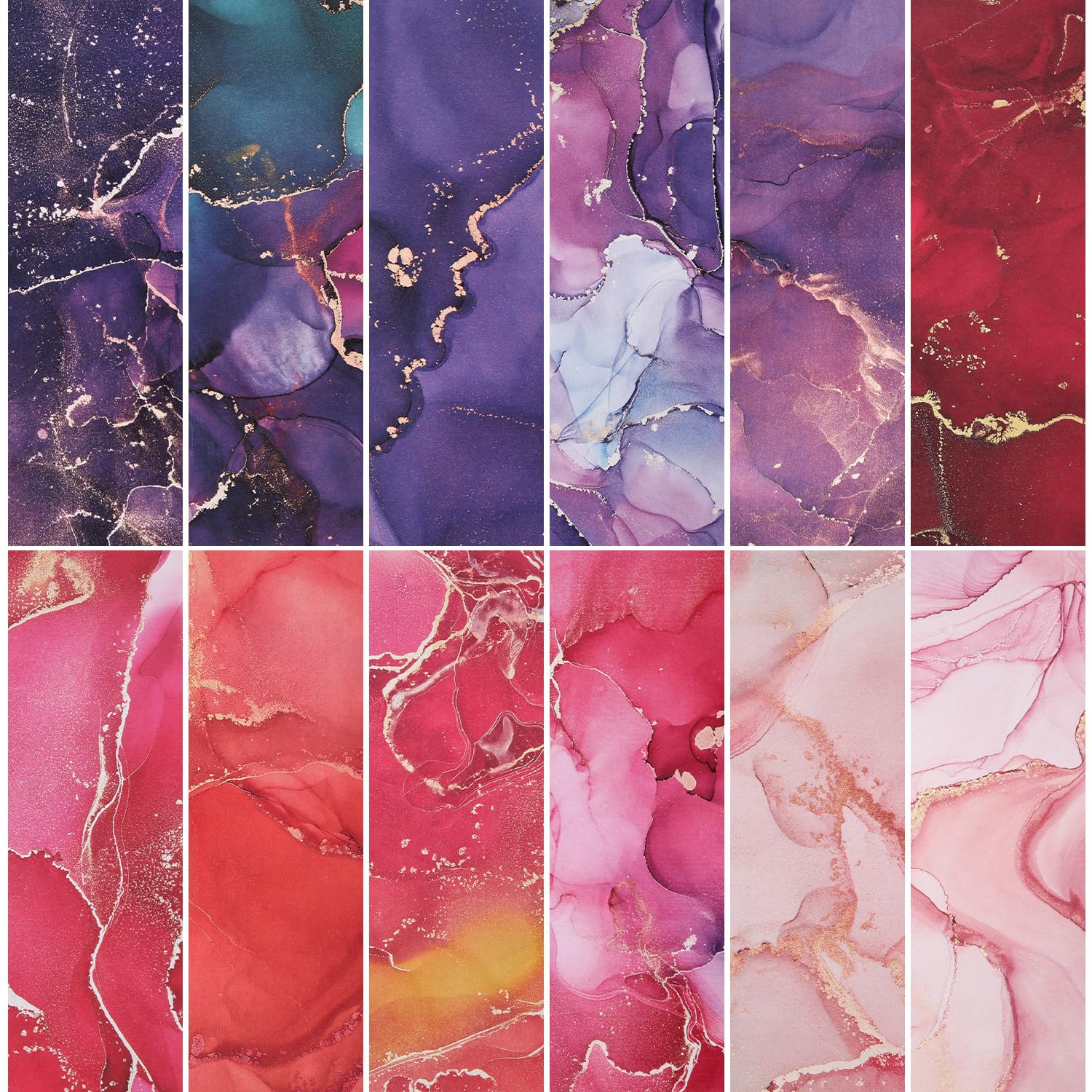 Amazon.com : 24pcs 6 x 6 Inch Marbled Scrapbook Paper, 12 Styles ...