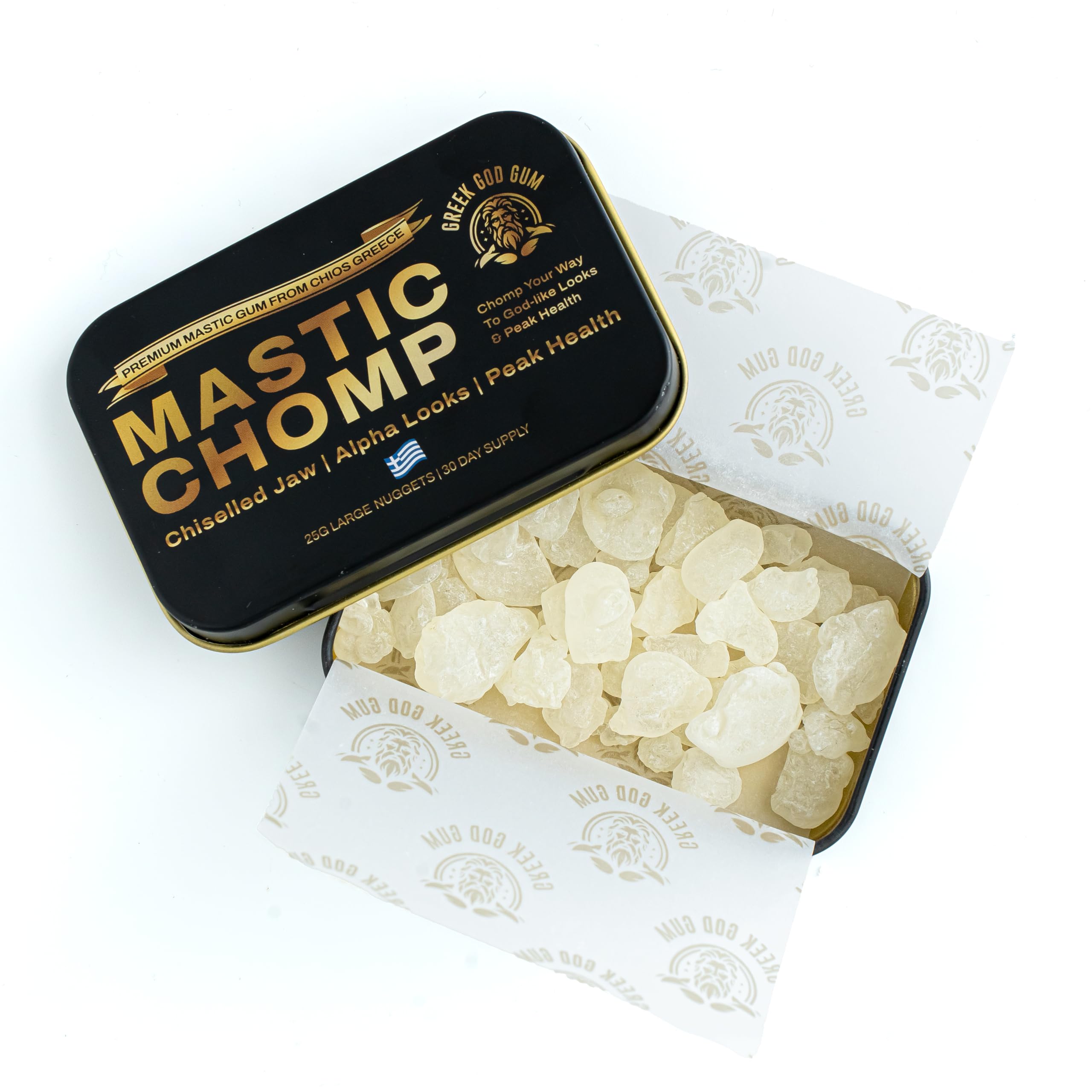 Chios Mastic Gum 25g- Jaw Trainer & Reusable Natural Chewing Gum - Pure ...