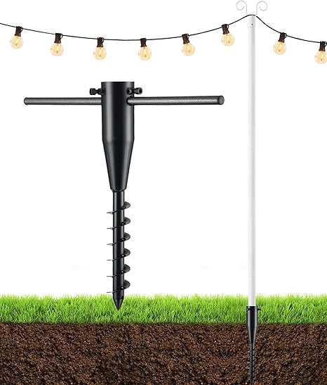 Keplrend String Light Poles - 9.8FT Poles for Outdoor String Lights ...