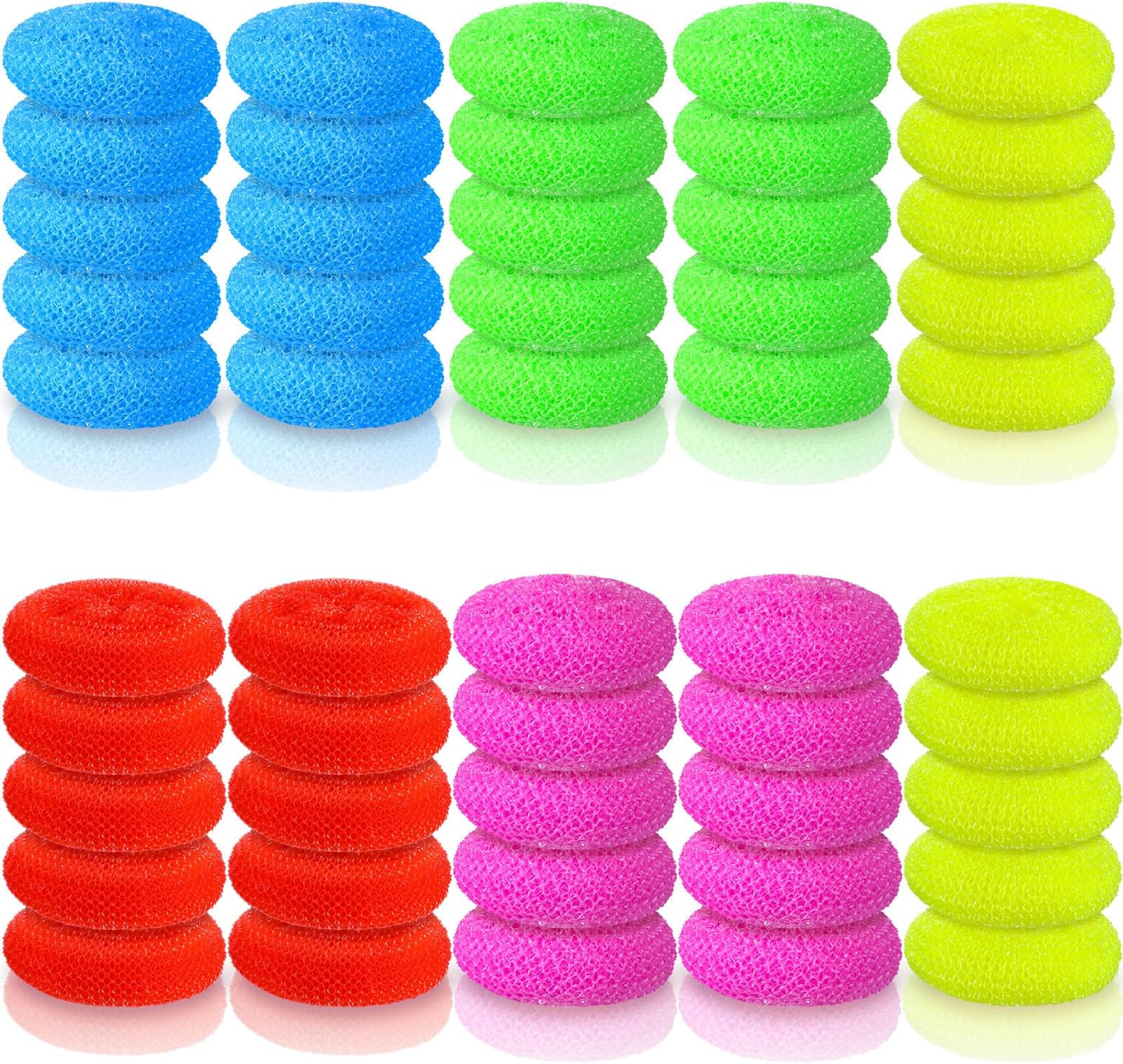 Amazon.com: Uiifan 50 Pcs Plastic Dish Scrubbers for Dishes Nylon Dish ...