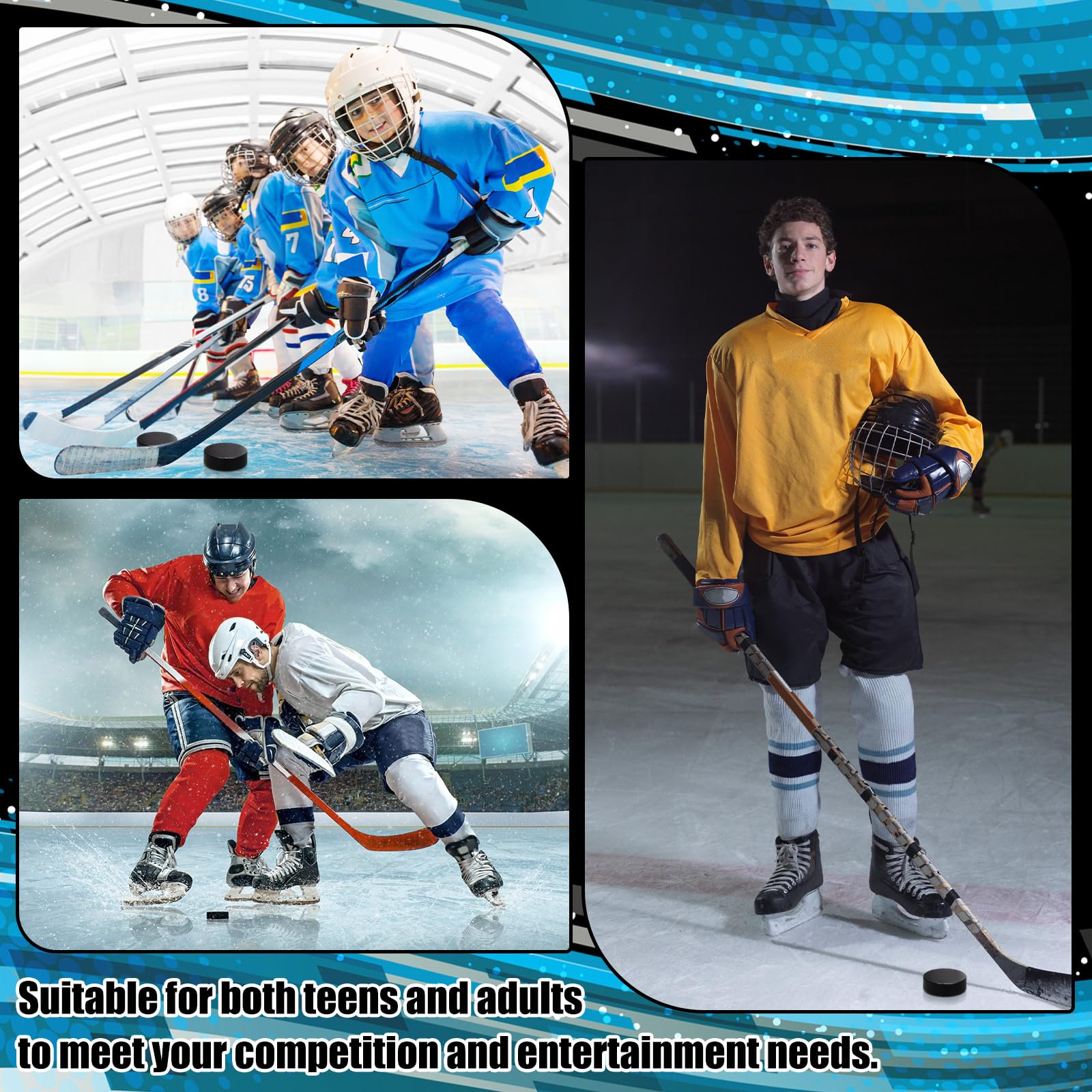 Liliful Sport Foam Ice Hockey Pucks Black 3 Inch for Practicing and ...