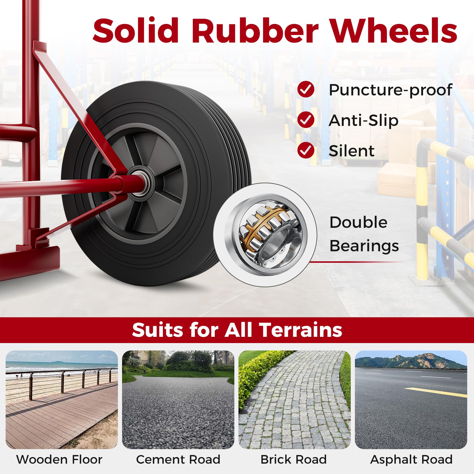 Snapklik.com : Hand Truck, P-Handle Hand Truck Dolly w/770LBS Capacity ...