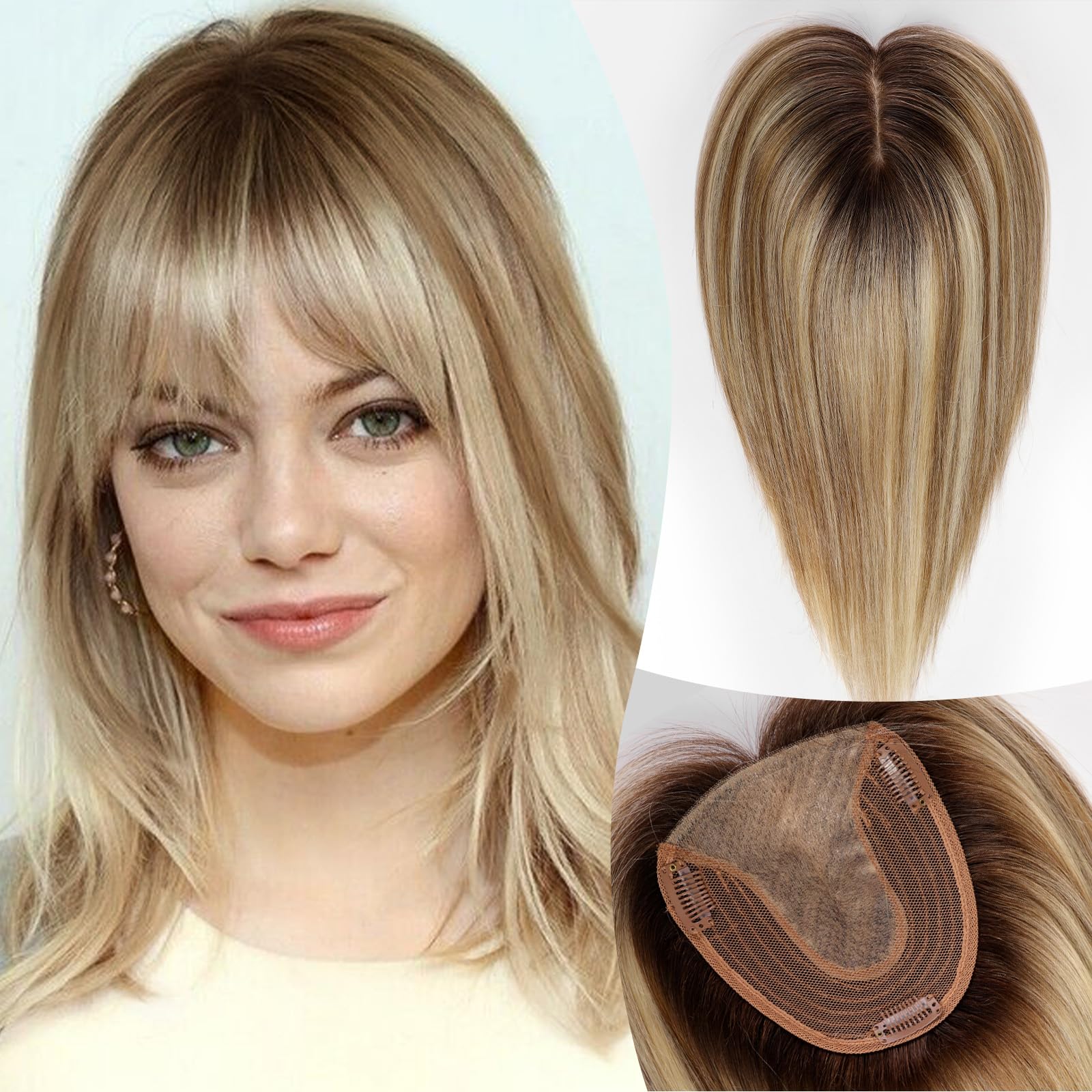 Snapklik.com : EMMOR Human Hair Toppers For Women