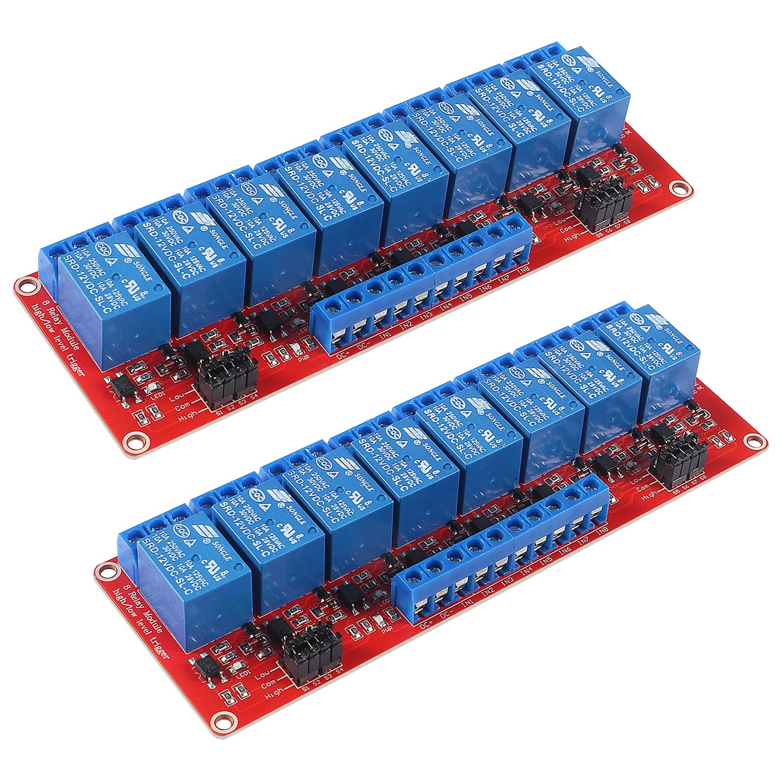 Snapklik.com : 2PCS DC 12V 8 Channel Relay Module