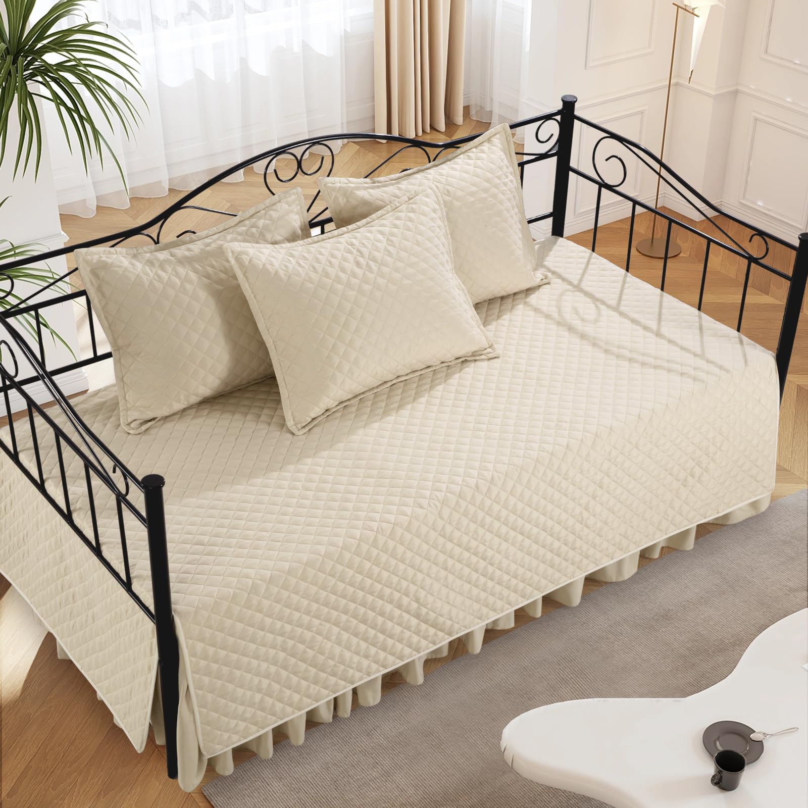 HOMBYS Daybed Sets- Diamond Stitching Daybed Bedding Set, All Season ...