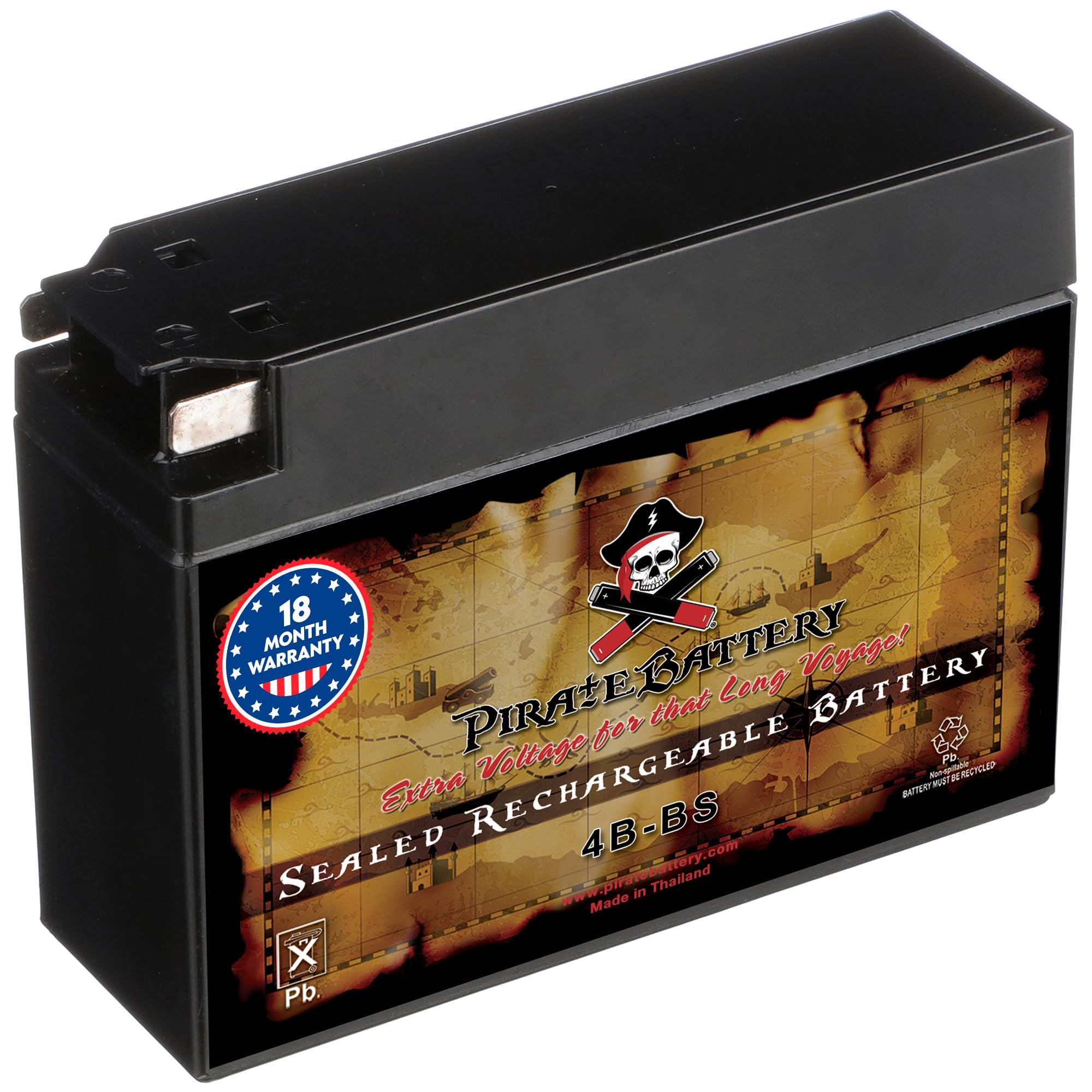 Snapklik.com : Pirate Battery YTX4B-BS 12 V 40 CCA AGM Maintenance-Free ...