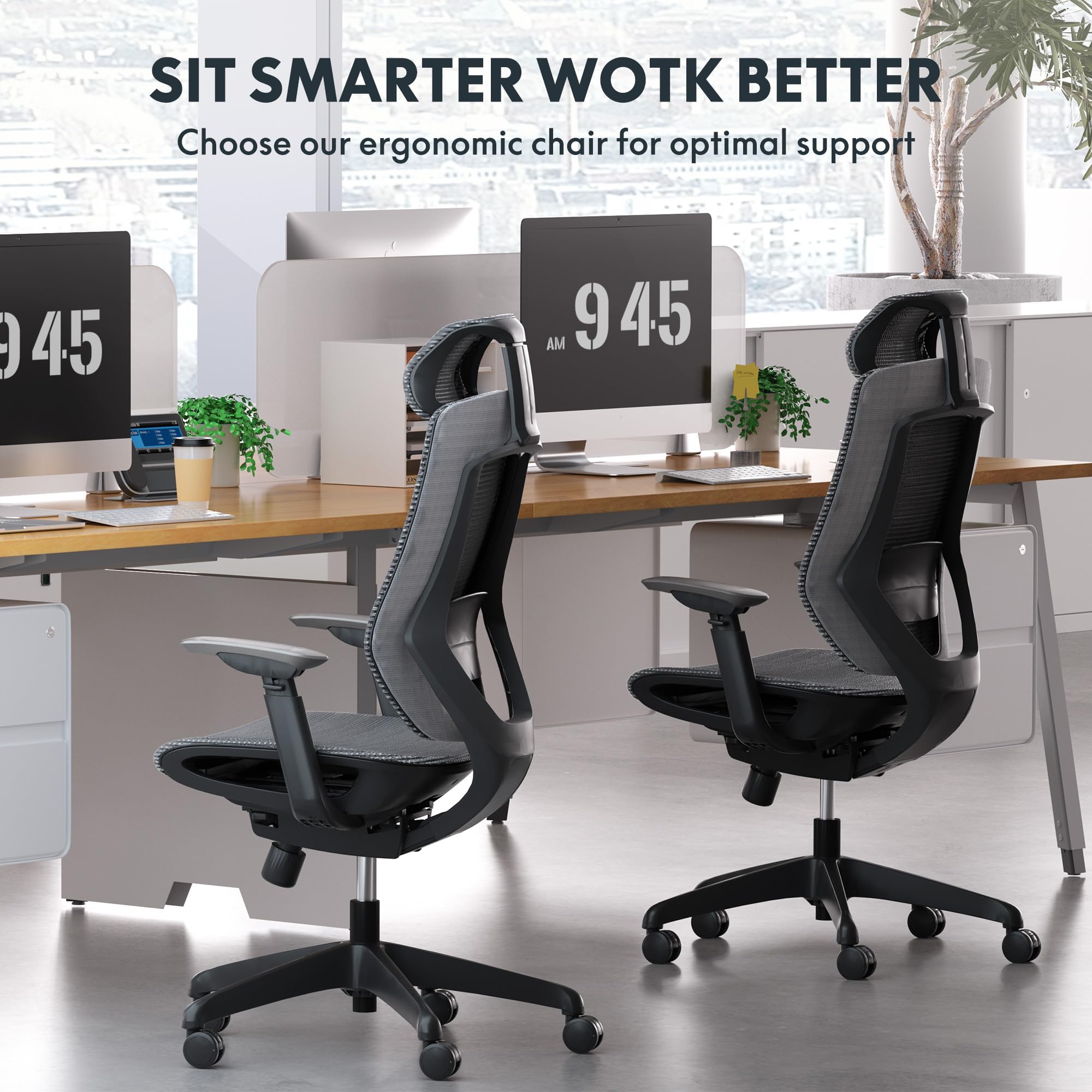 Snapklik.com : FLEXISPOT Upgraded OC6 Big And Tall Office Chair Heavy Duty,4D Armrest Mesh ...