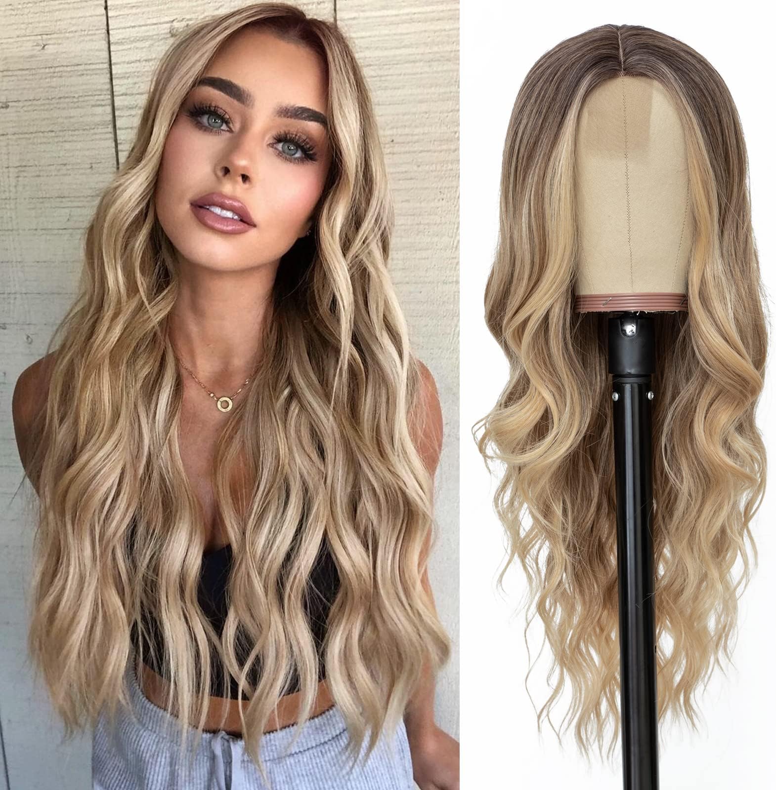Amazon.com : Elfairy Blonde Wigs for Women 26Inch Long Ombre Blonde ...