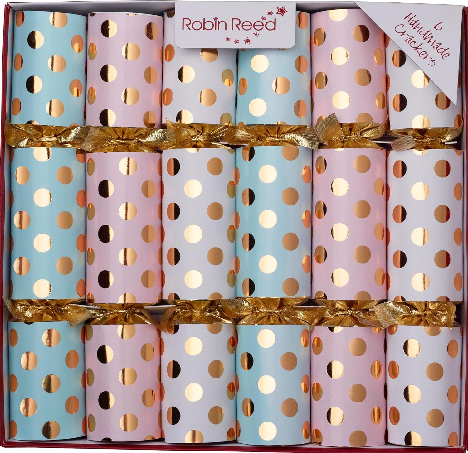 Robin Reed 6 x 12 inch (30cm) Handmade Christmas Crackers in soft ...