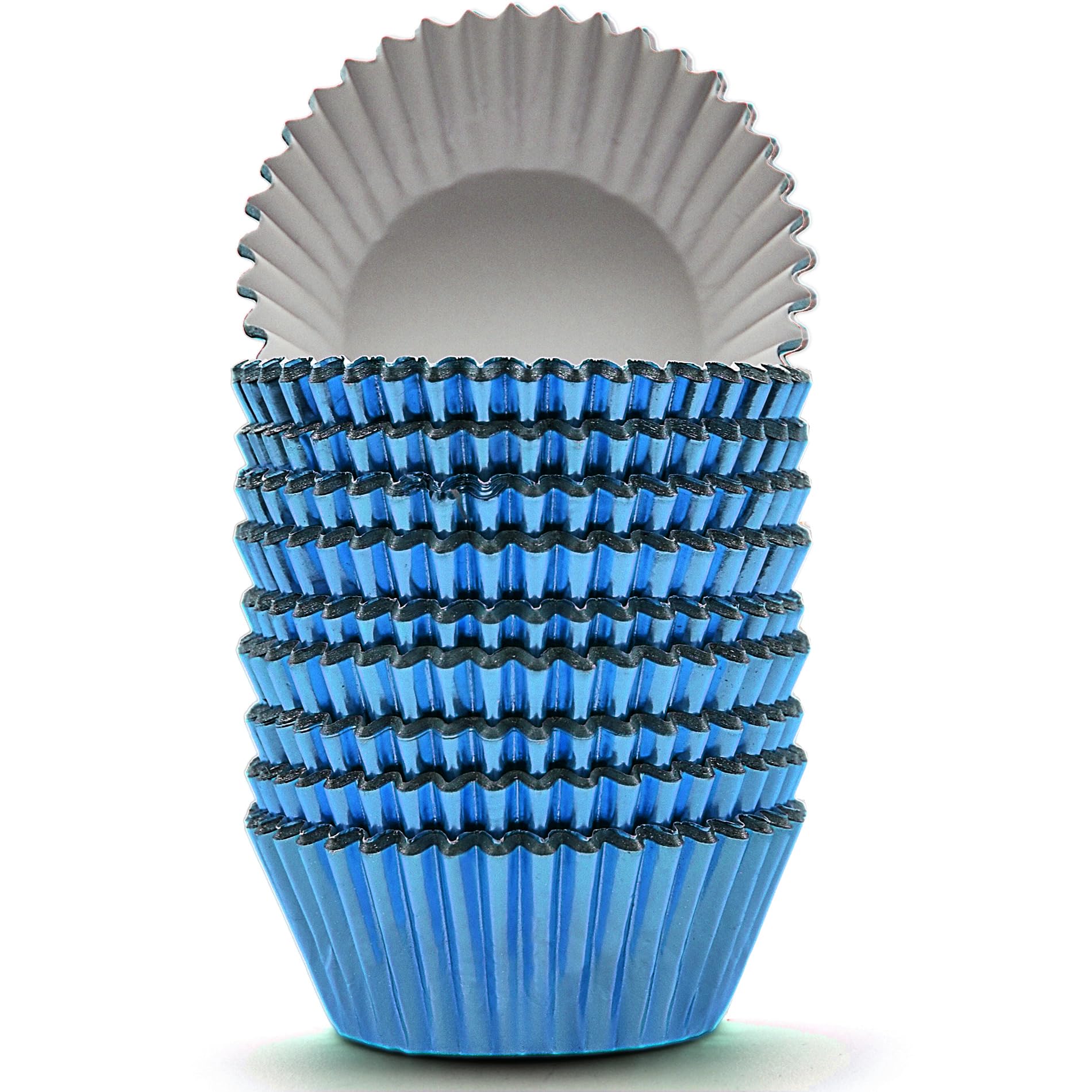 Amazon.com: 200 Pcs Blue Foil Cupcake Liners Standard Baking Cups ...
