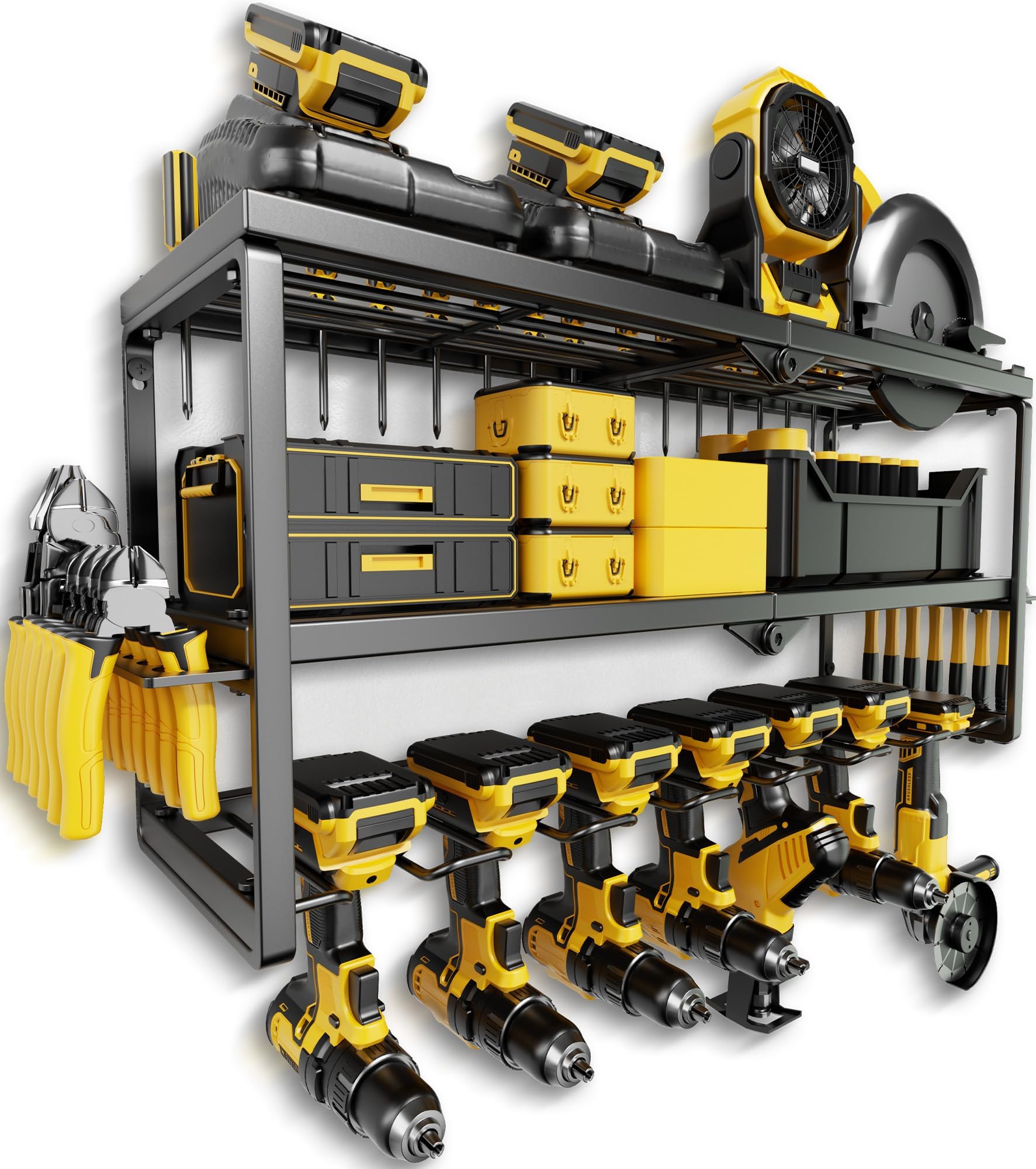 Amazon.com: Power Tool Organizer Wall Mount - Pegboard with 7 Drill ...