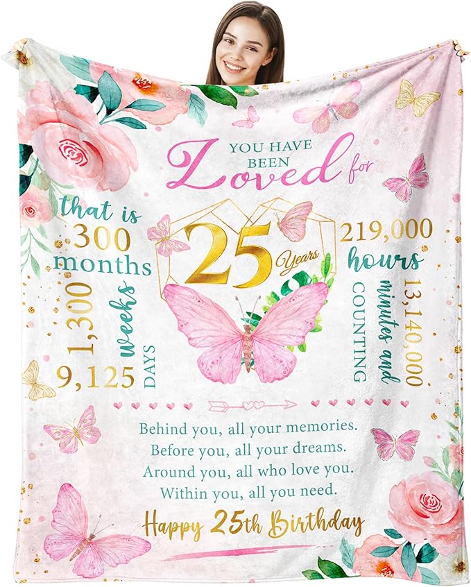 Amazon.com: TOBUNKIEN Best Gift for 25 Year Old Female, Happy 25th ...
