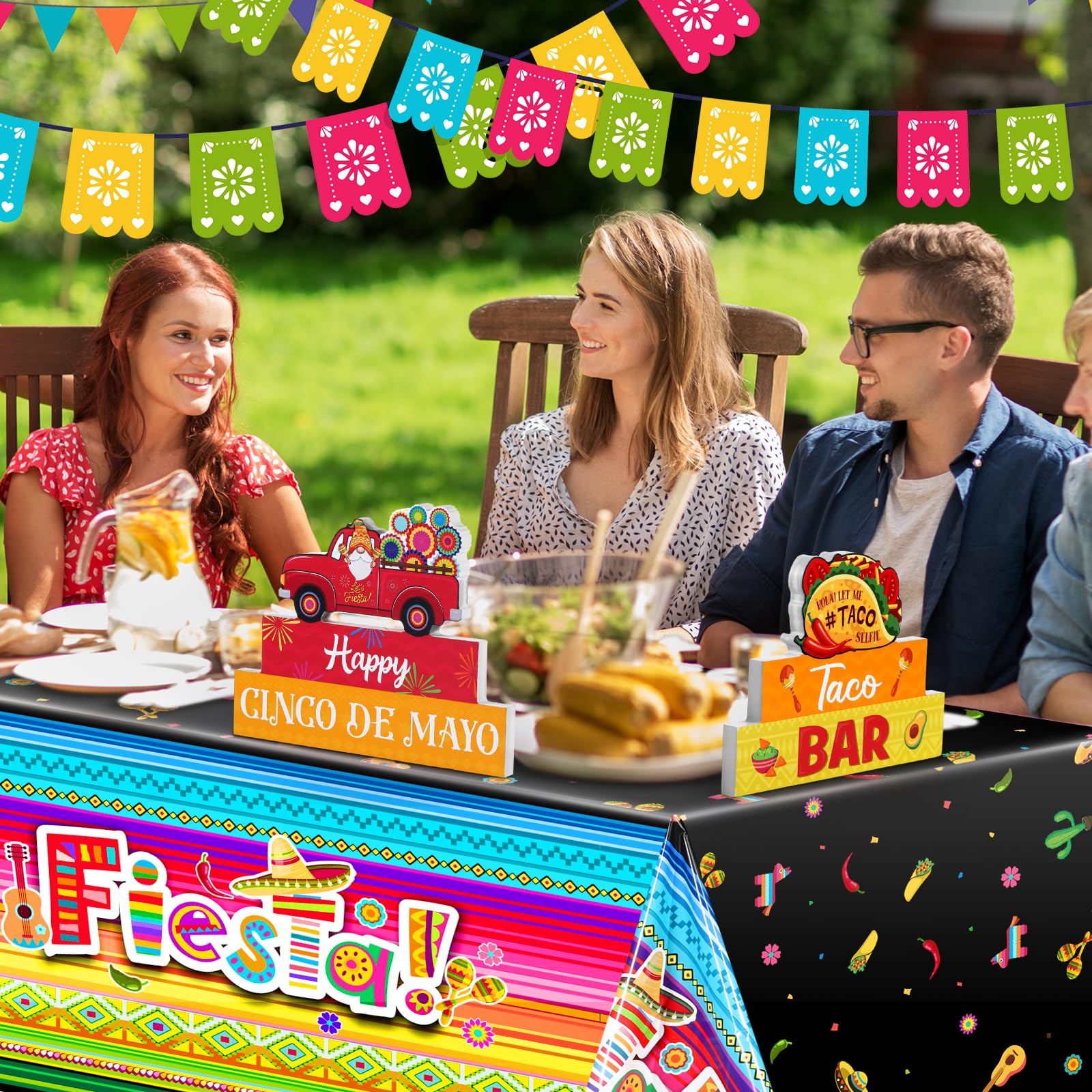 Snapklik.com : 3 Pcs Mexican Fiesta Wooden Table Centerpiece Sign ...