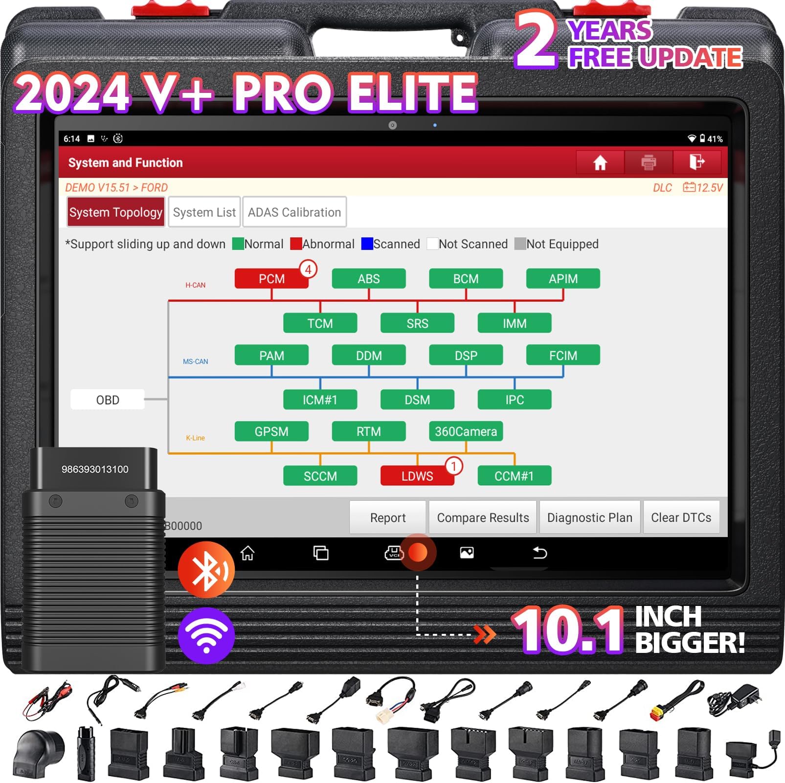 LAUNCH X431 V+ PRO 4.0 Scan Tool, Topology Mapping, 10.1 Inch Bigger ...