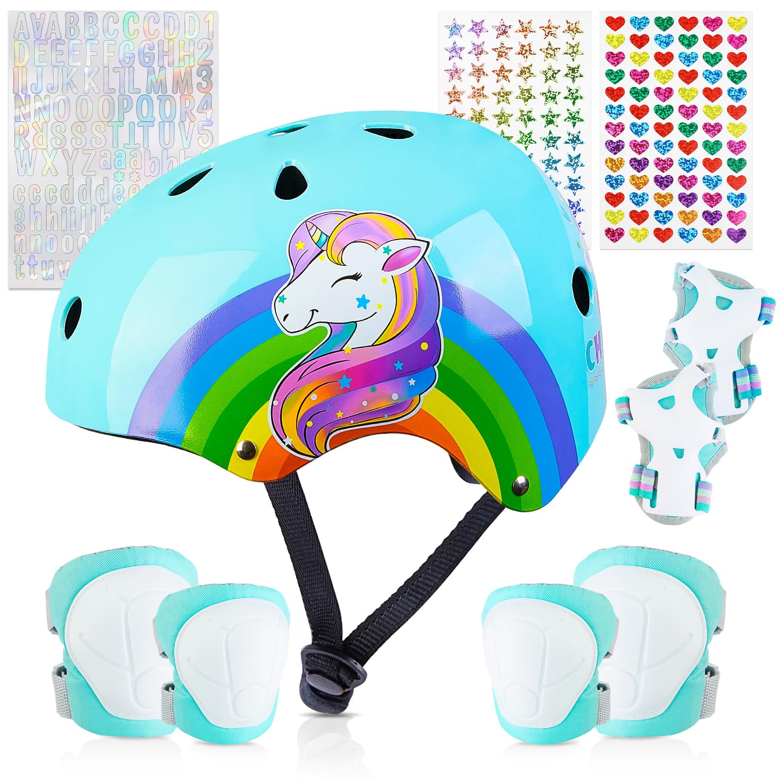Amazon.com : Kids Bike Helmet, Kids Helmets Ages 5-8 with DIY Stickers ...