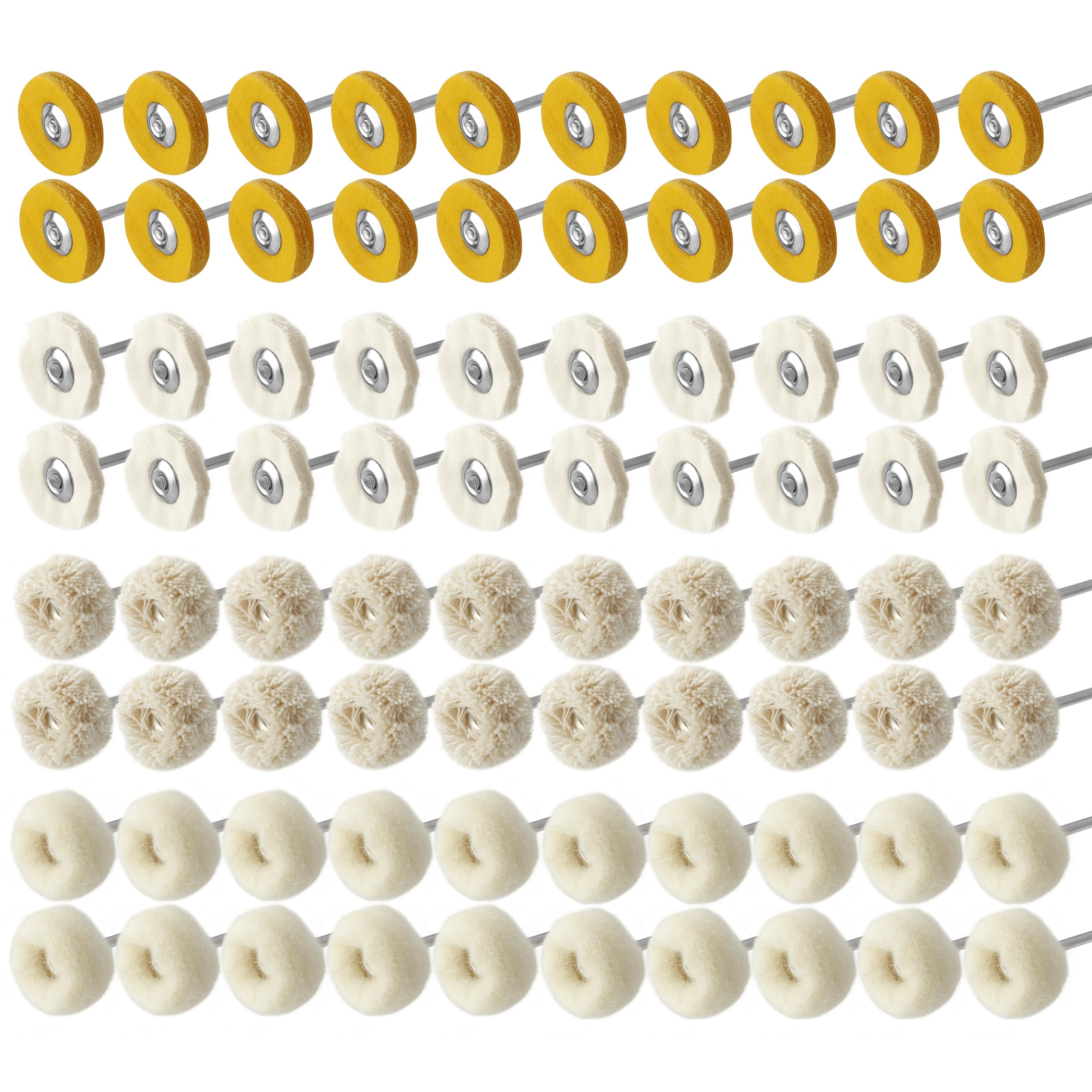 Yakamoz 80Pcs 1 Inch Cashmere Cotton Cloth Polishing Buffing Wheel Kit ...
