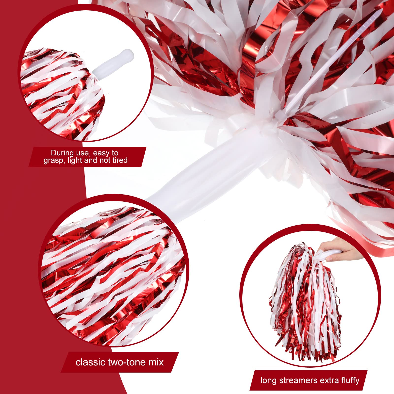 Snapklik.com : 24 Pcs Pom Poms Cheerleading Cheerleader Spirited Cheer ...
