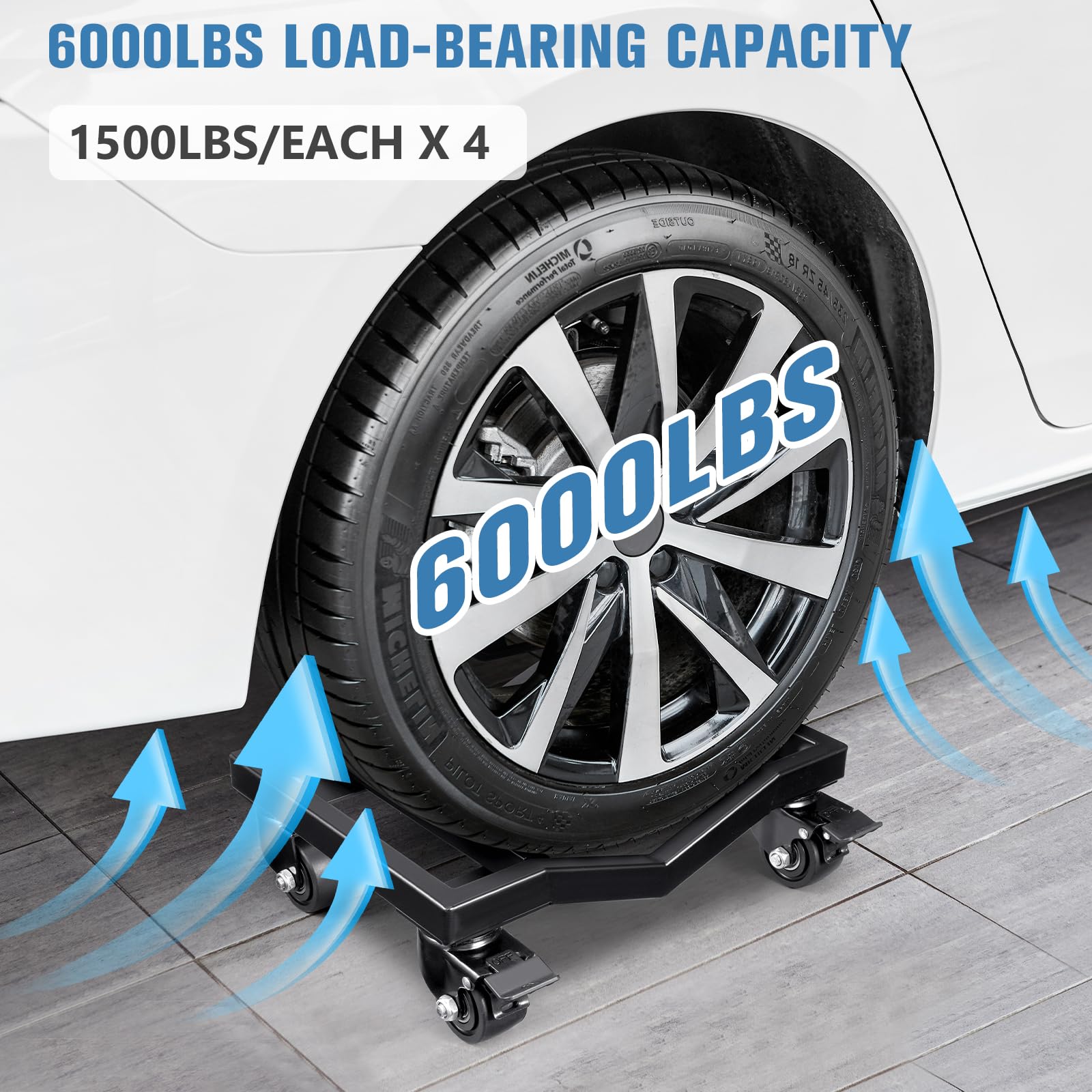 Snapklik.com : Car Dolly Set Of 4, 6000 LBS Wheel Dolly, Heavy Duty ...