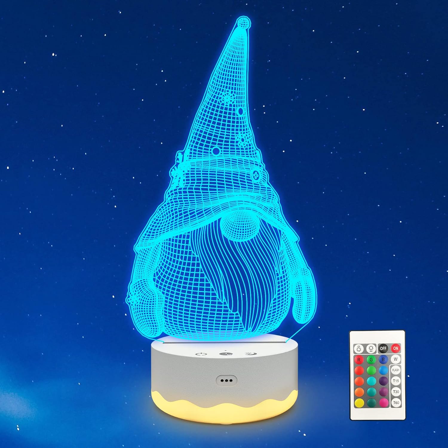 Ammonite Gnome 3D Illusion Night Light for Kids, 3D Optical USB LED ...