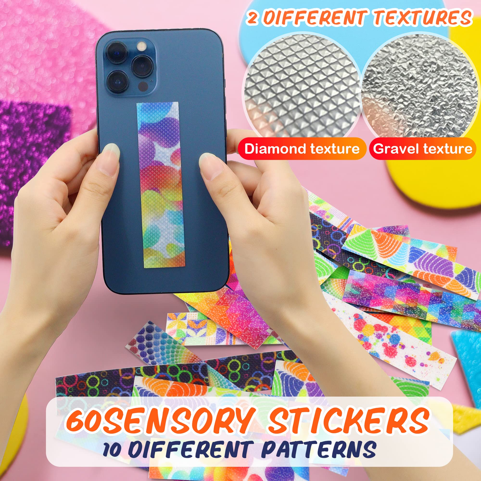 Snapklik.com : 60 PCS Calm Strips For Anxiety Sensory Stickers
