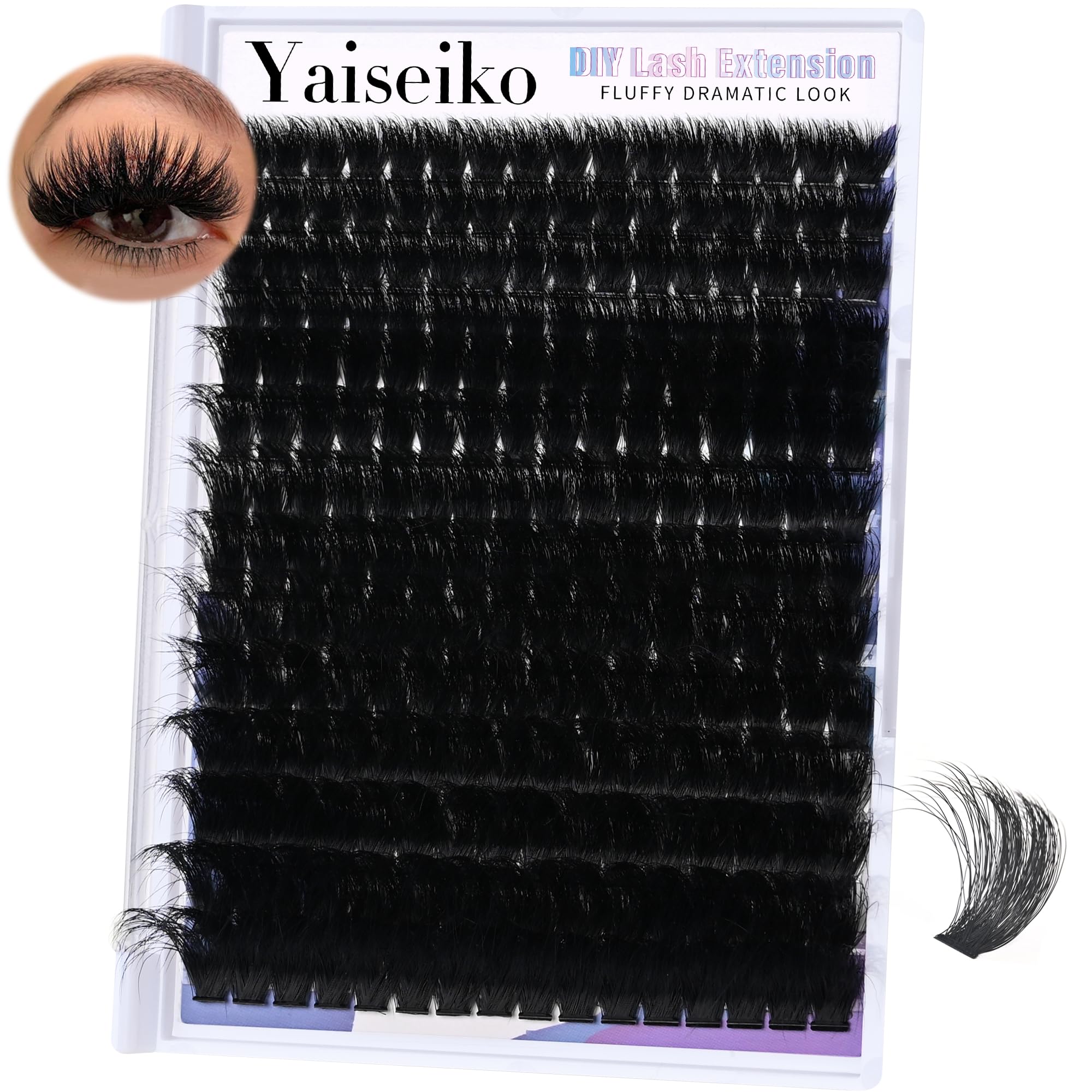 Amazon.com: Fluffy Lash Clusters 300D Thick Long 12-25mm Volume Cluster ...