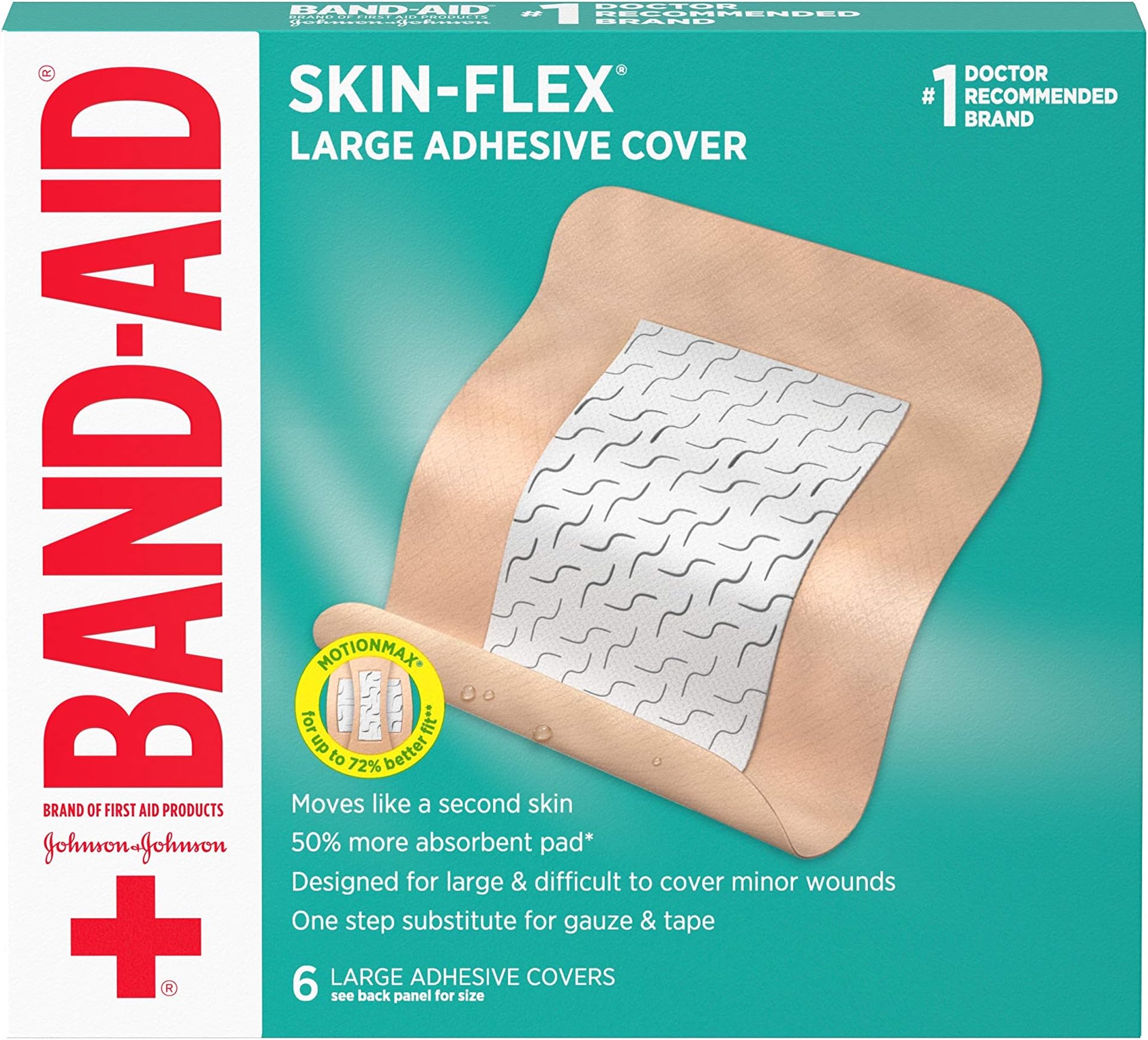 Amazon.com: Band-Aid Brand Skin-Flex Adhesive Flexible Wound Covers for ...